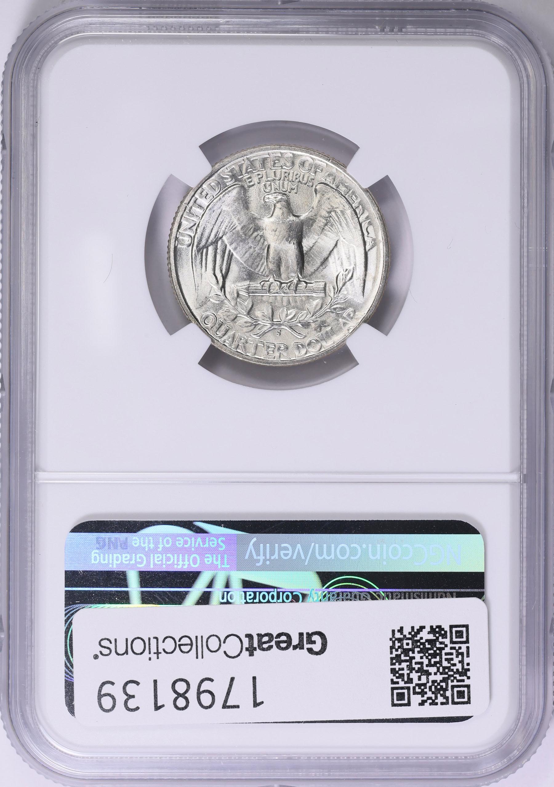 1944-S Washington Quarter NGC MS-66 (Item 1798139) | GreatCollections Coin Auctions