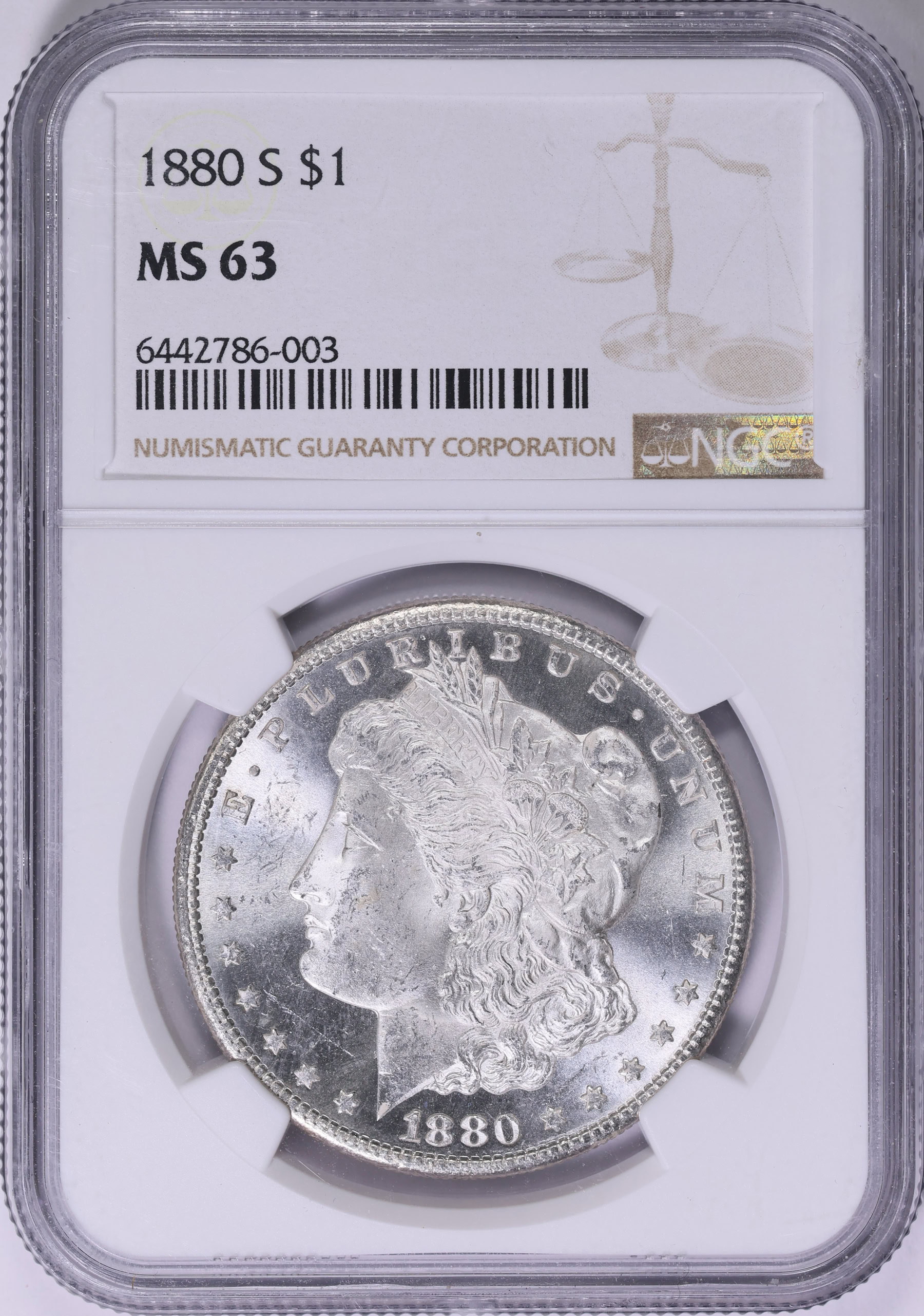 1880-S Morgan Silver Dollar NGC MS-63 (Item 1798172) | GreatCollections Coin Auctions