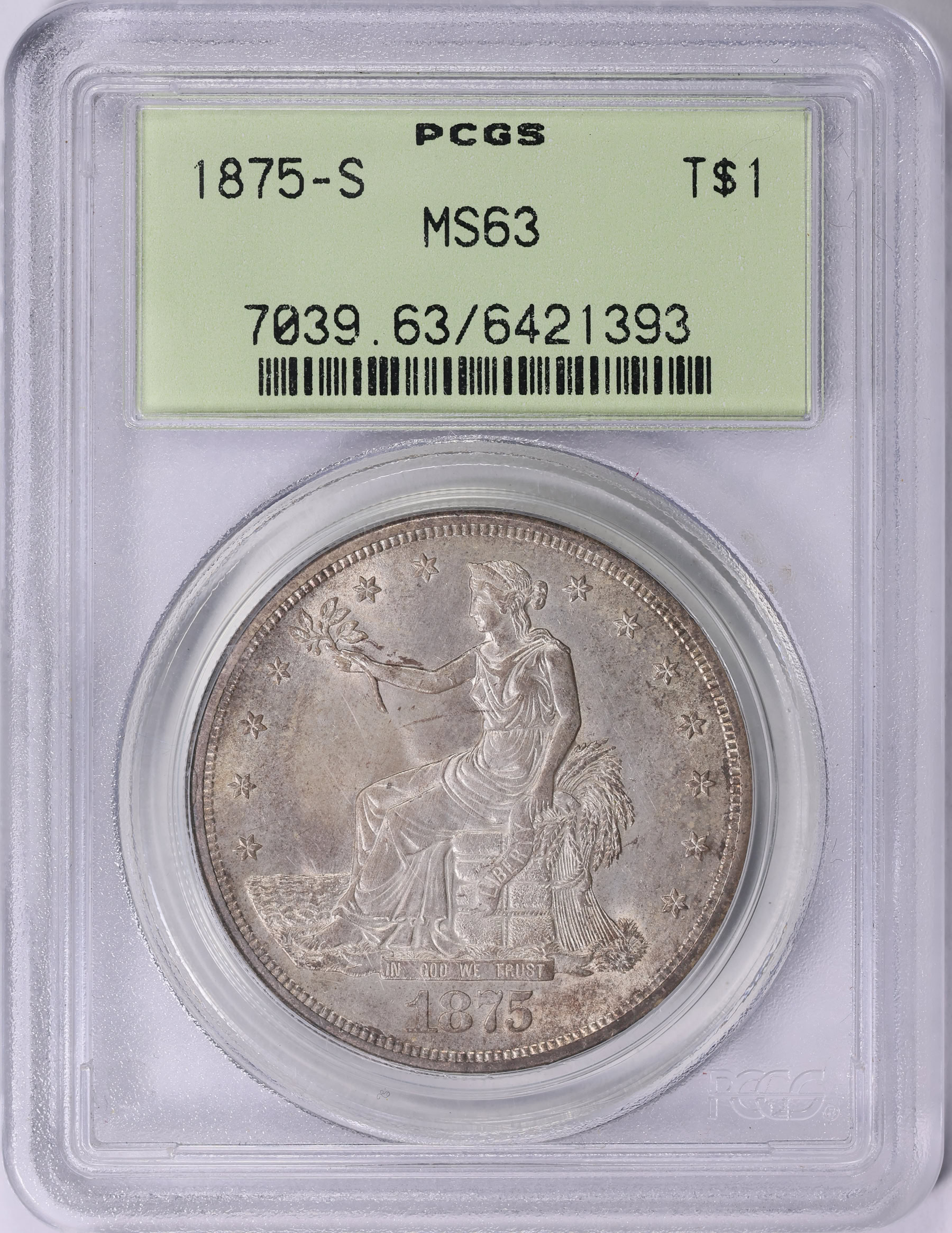 1875-S Trade Silver Dollar PCGS MS-63 OGH (Item 1798215 ...
