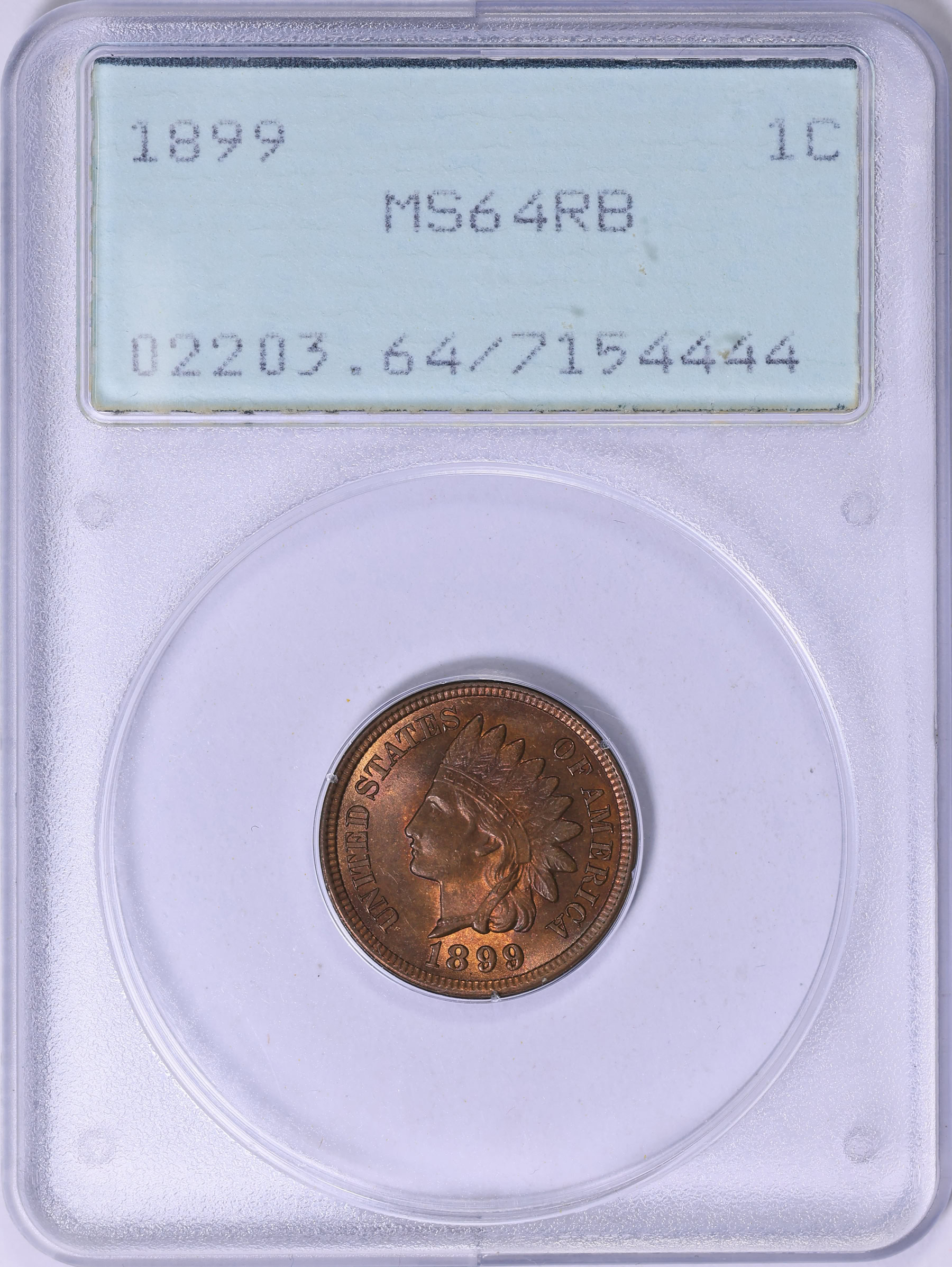 1899 Indian Cent PCGS MS-64 RB OGH (1st Gen) (Item 1798219) | GreatCollections Coin Auctions