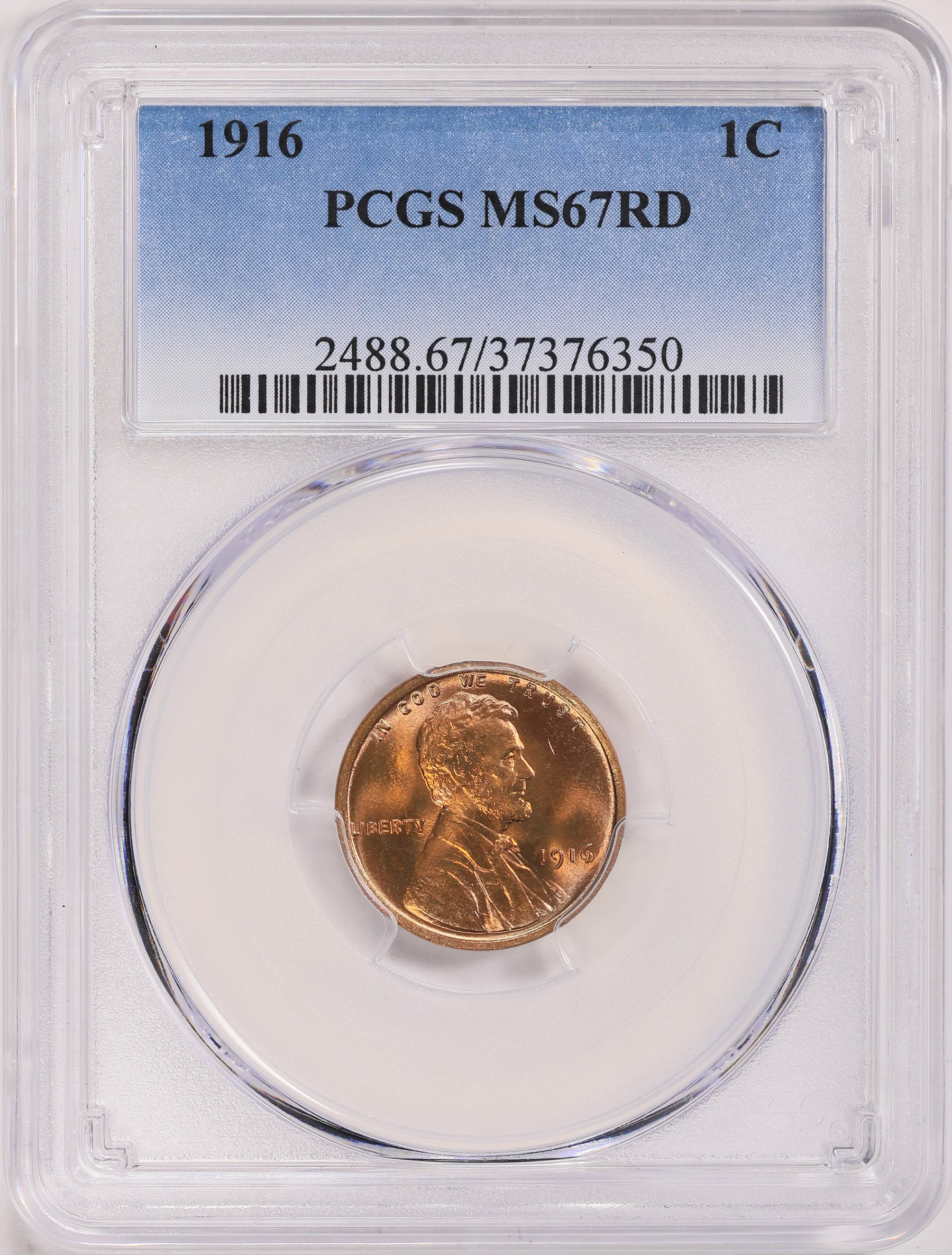 1916 Lincoln Cent PCGS MS-67 RD (Item 1798230) | GreatCollections Coin Auctions