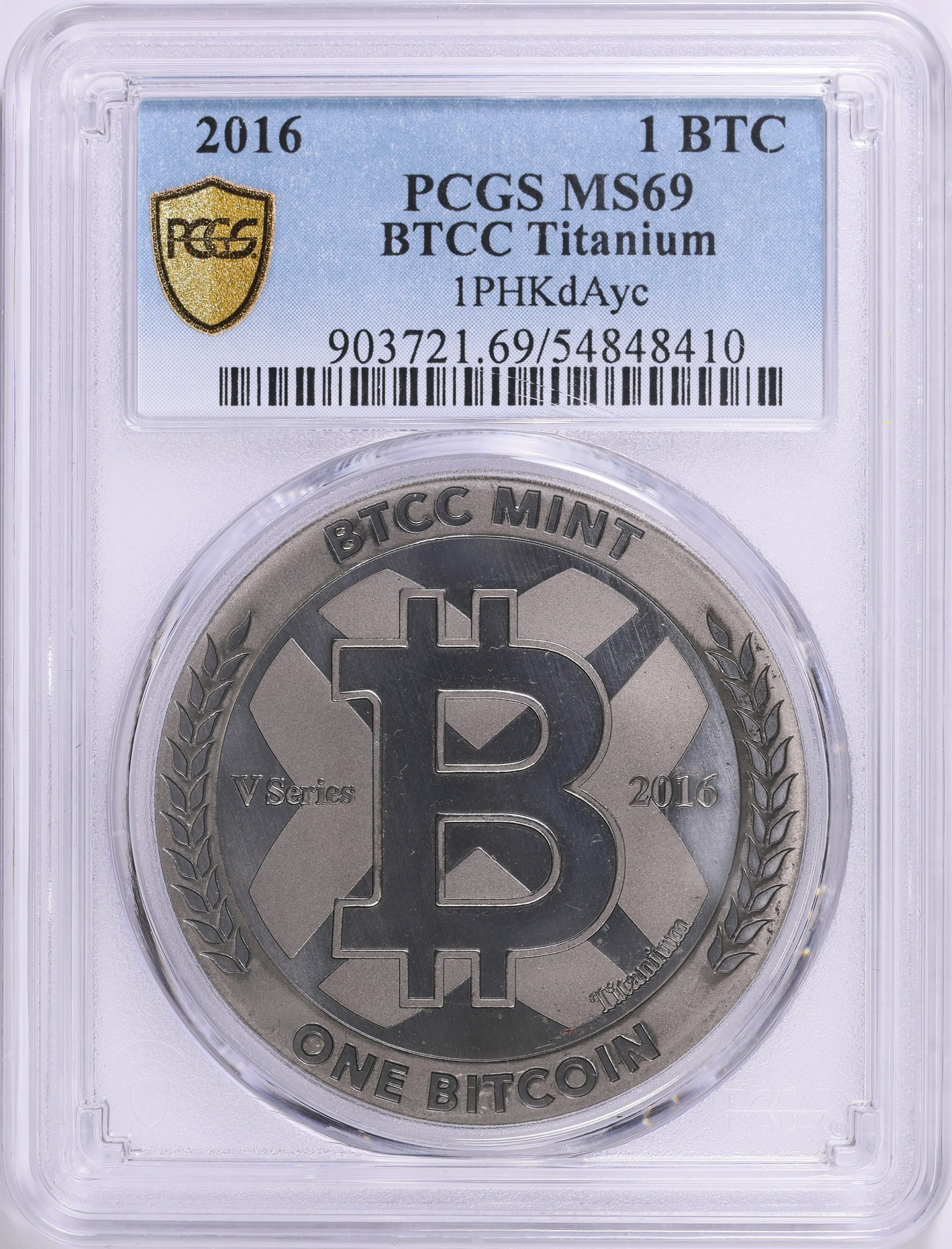 2016 1 BTC BTCC Titanium Physical Bitcoin PCGS MS-69 (Item 1798239 ...