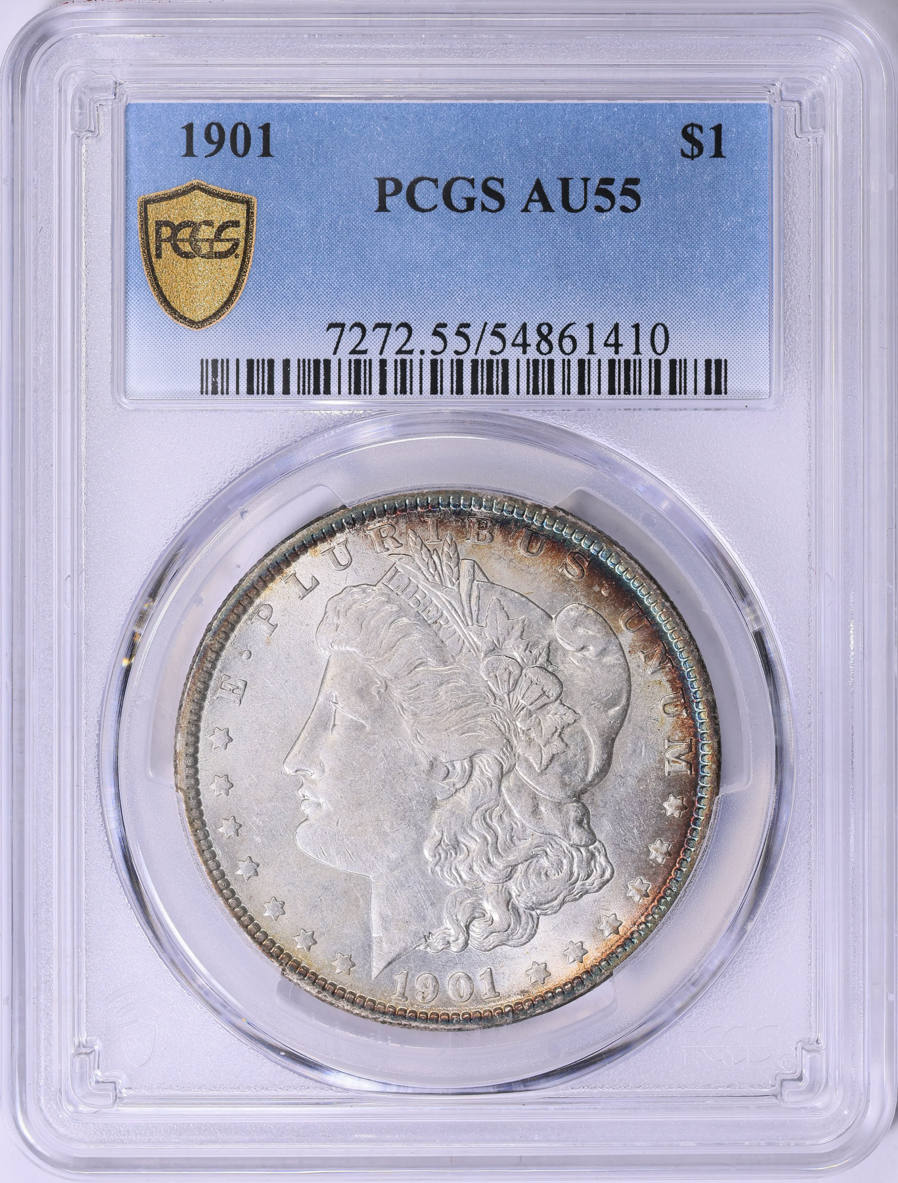 1901 Morgan Silver Dollar PCGS AU-55 (Toned) (Item 1798302) | GreatCollections Coin Auctions