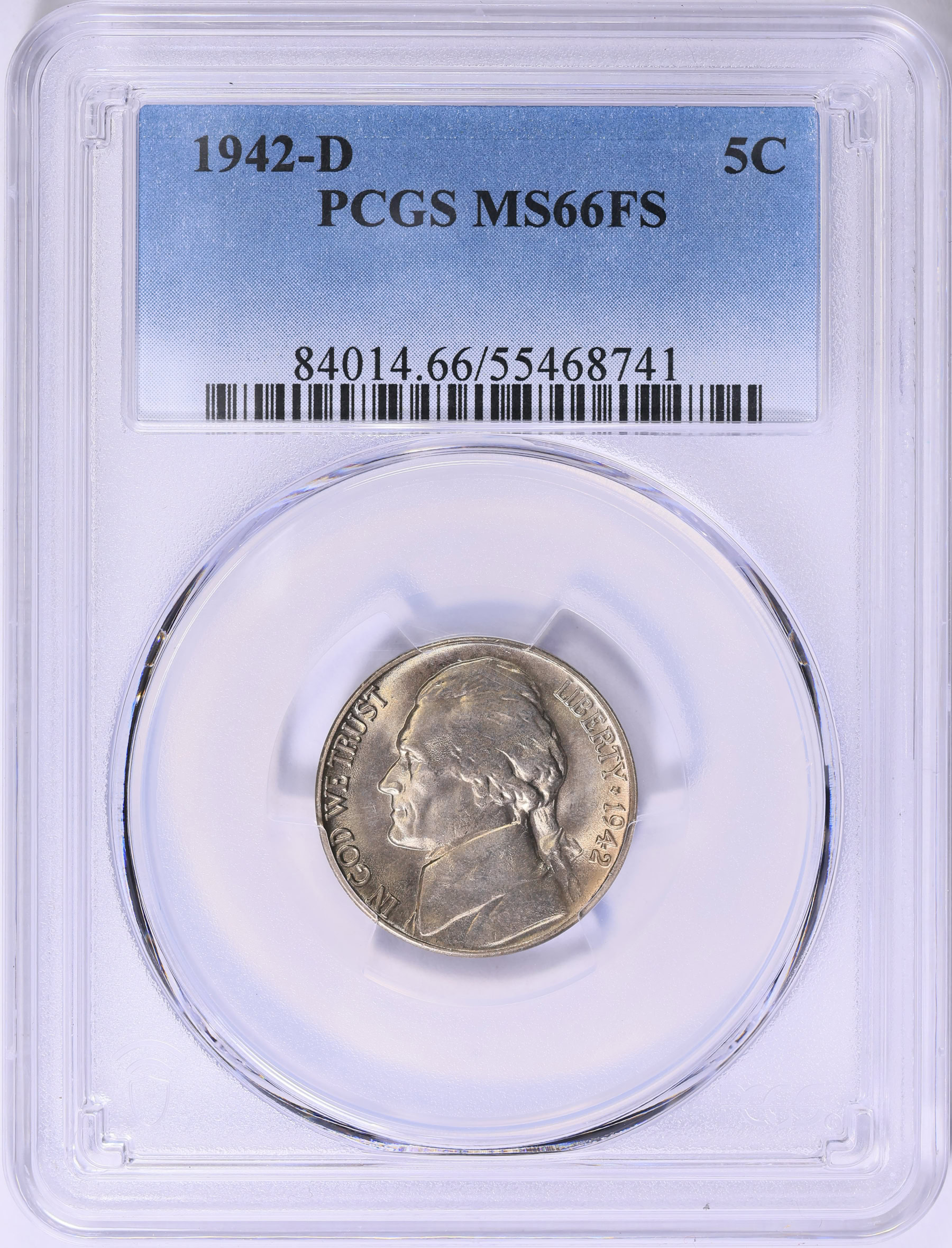 1942-D Jefferson Nickel PCGS MS-66 FS (Toned) (Item 1798318) | GreatCollections Coin Auctions