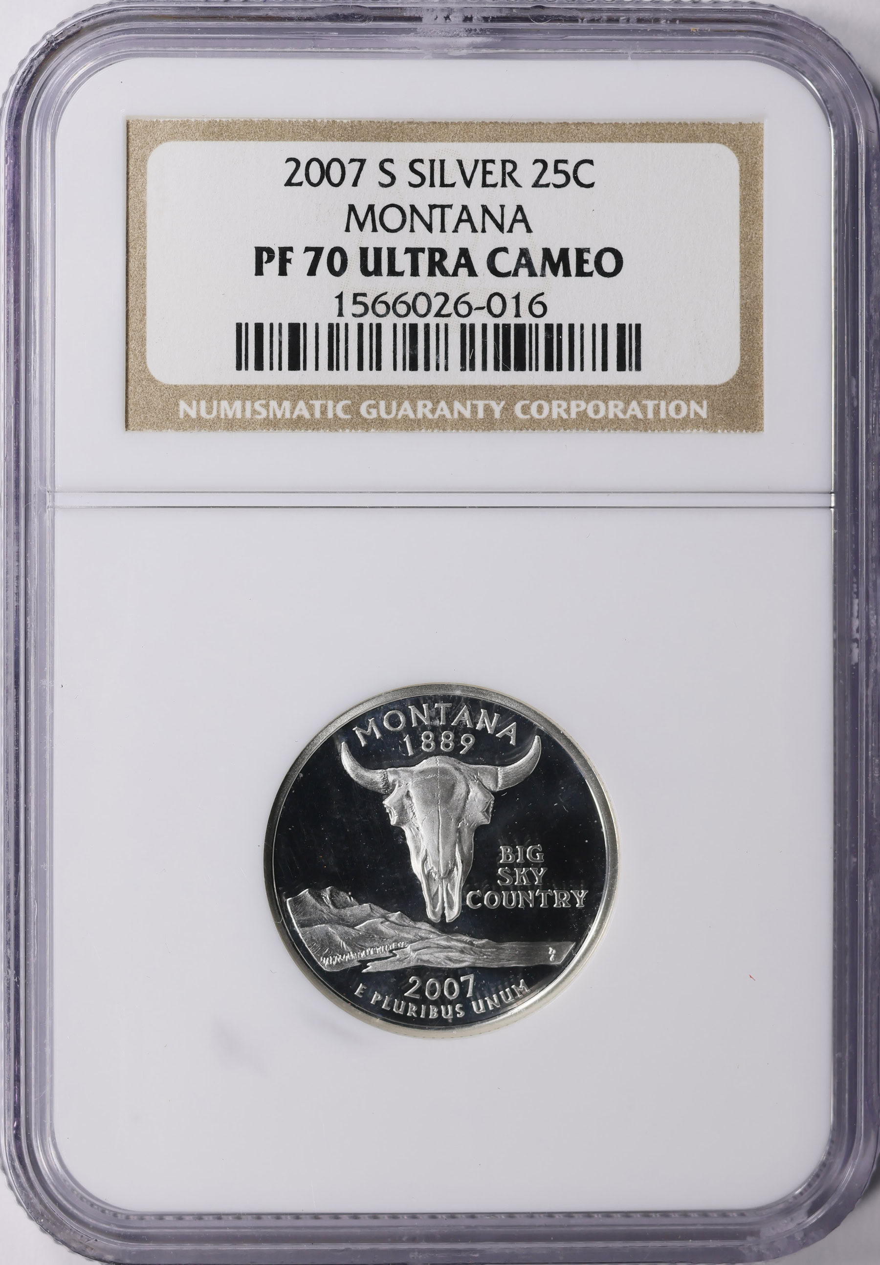 2007-S State Quarter Montana Silver NGC Proof-70 UC (Item 1798406 ...