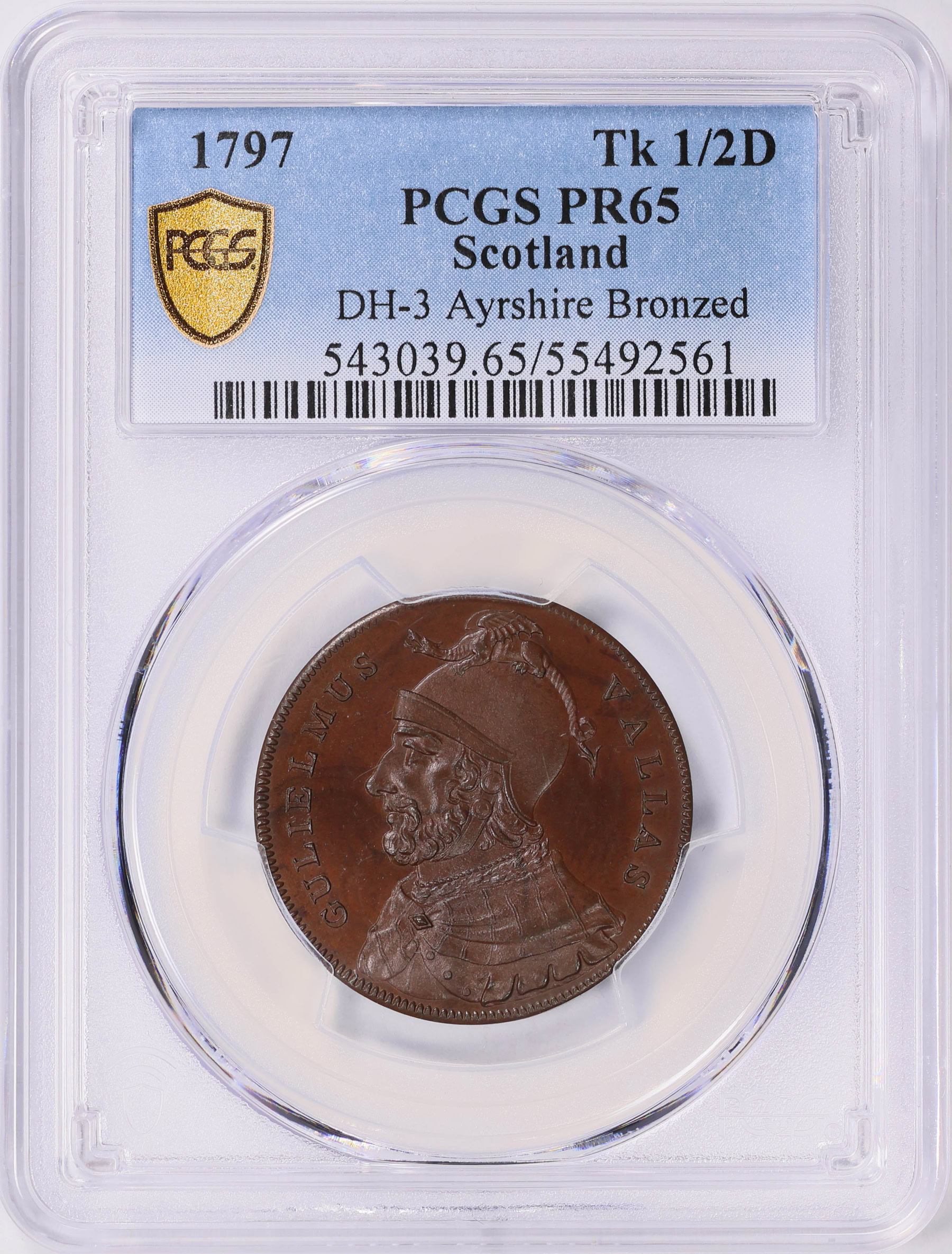 Scotland - Ayrshire 1797 1/2 Penny Token PCGS Proof-65 (Item 1798449 ...