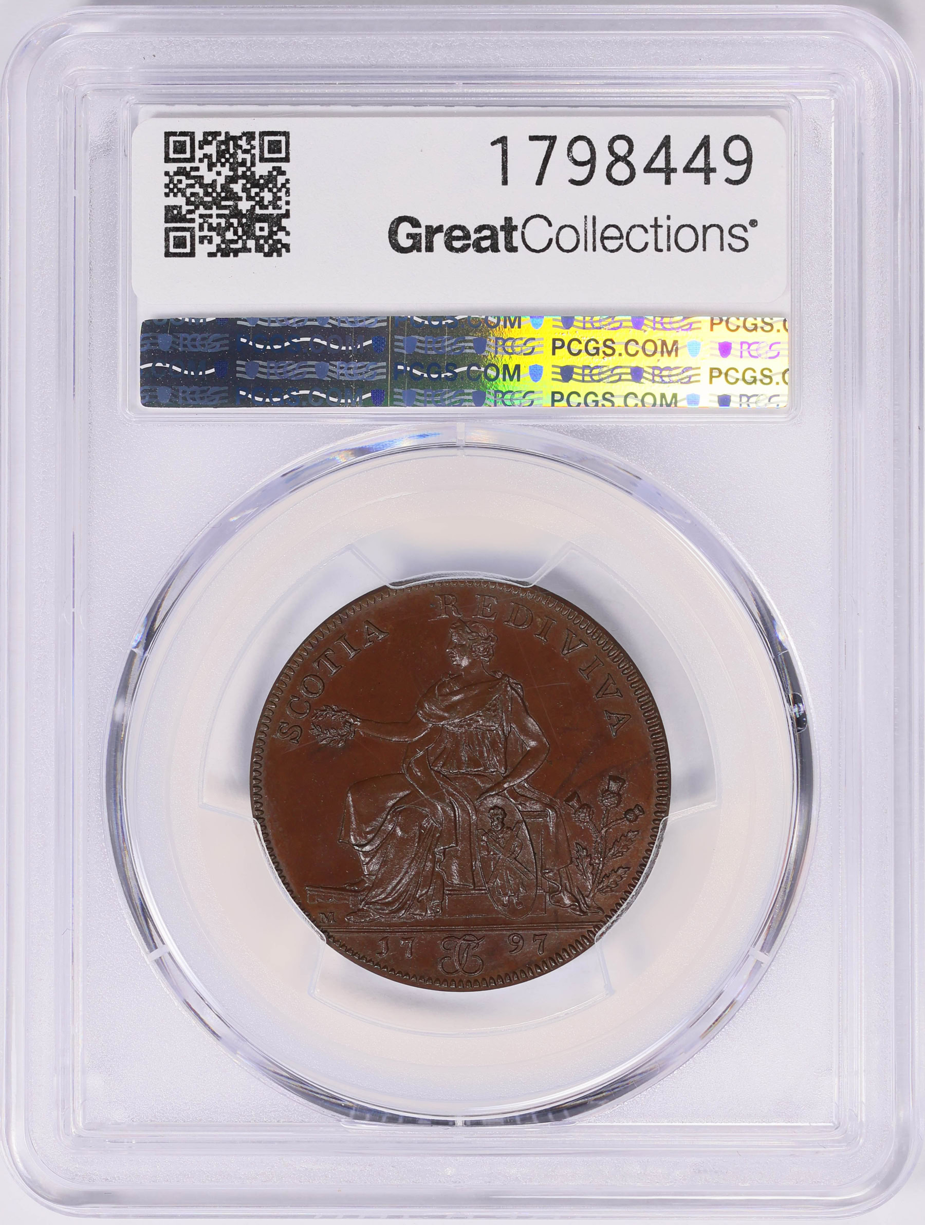 Scotland - Ayrshire 1797 1/2 Penny Token PCGS Proof-65 (Item 1798449 ...