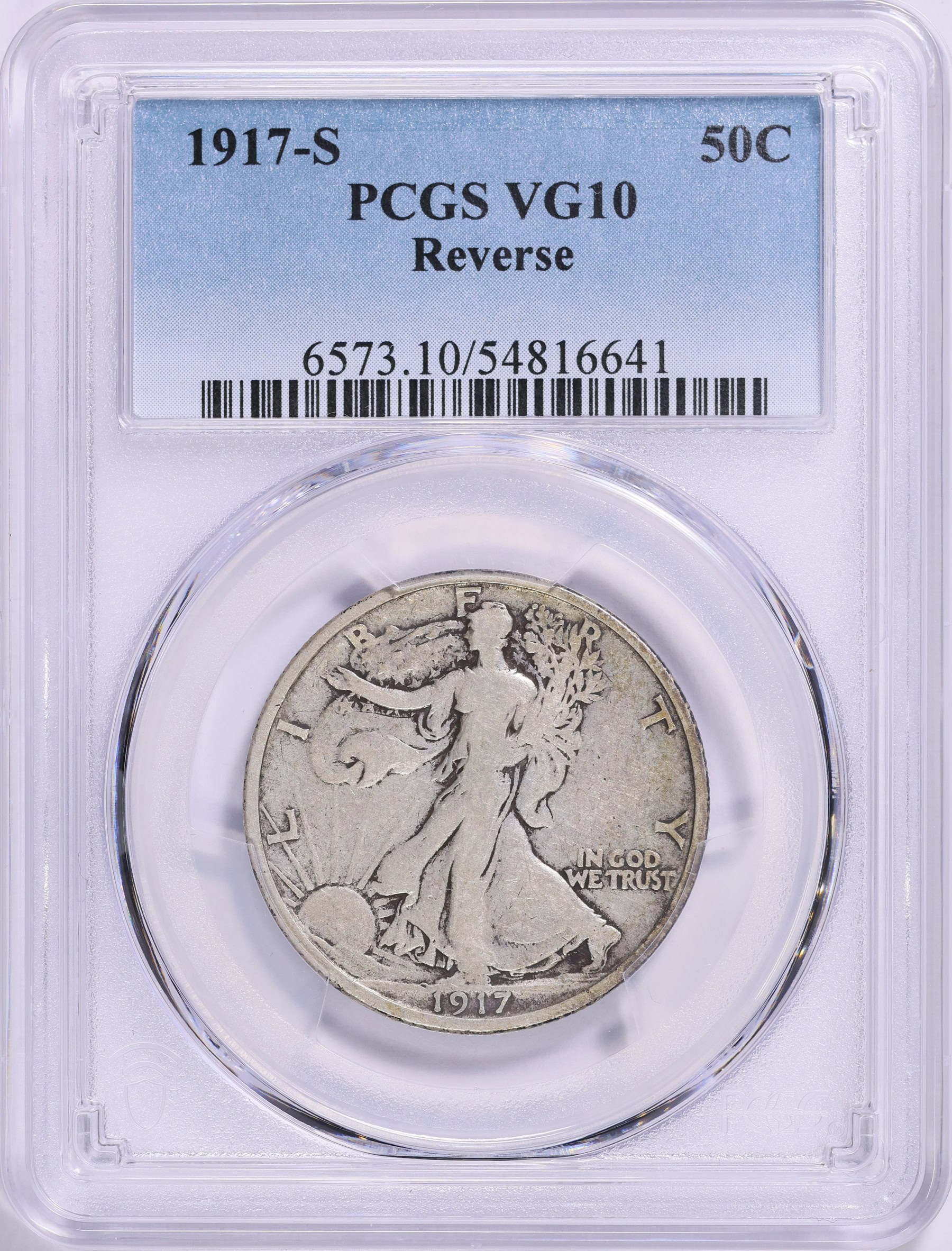 1917-S Walking Liberty Half Dollar Reverse Mintmark PCGS VG-10 (Item 1798501) | GreatCollections ...
