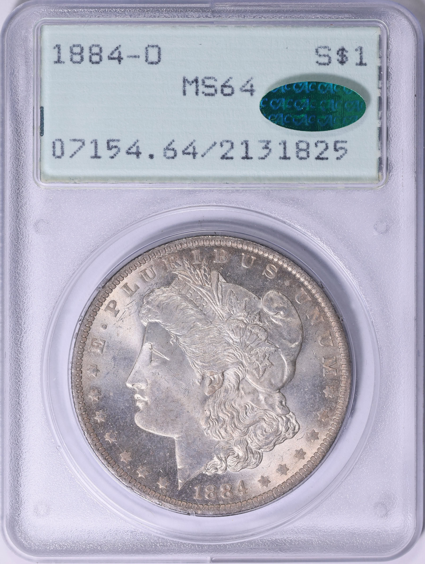 1884-O Morgan Silver Dollar PCGS MS-64 (CAC Green) OGH (1st Gen) (Item 1798574 ...