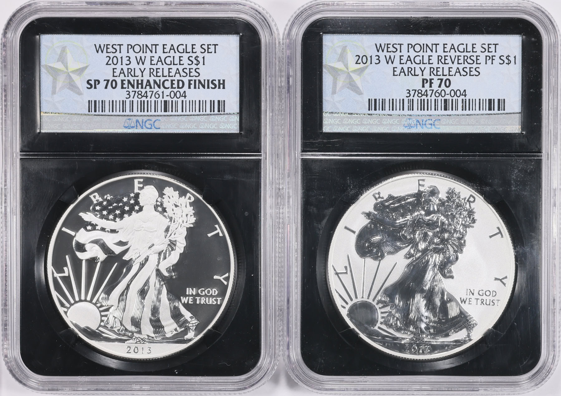 2013-W $1 Silver Eagle West Point Mint Set. Early Releases Reverse ...