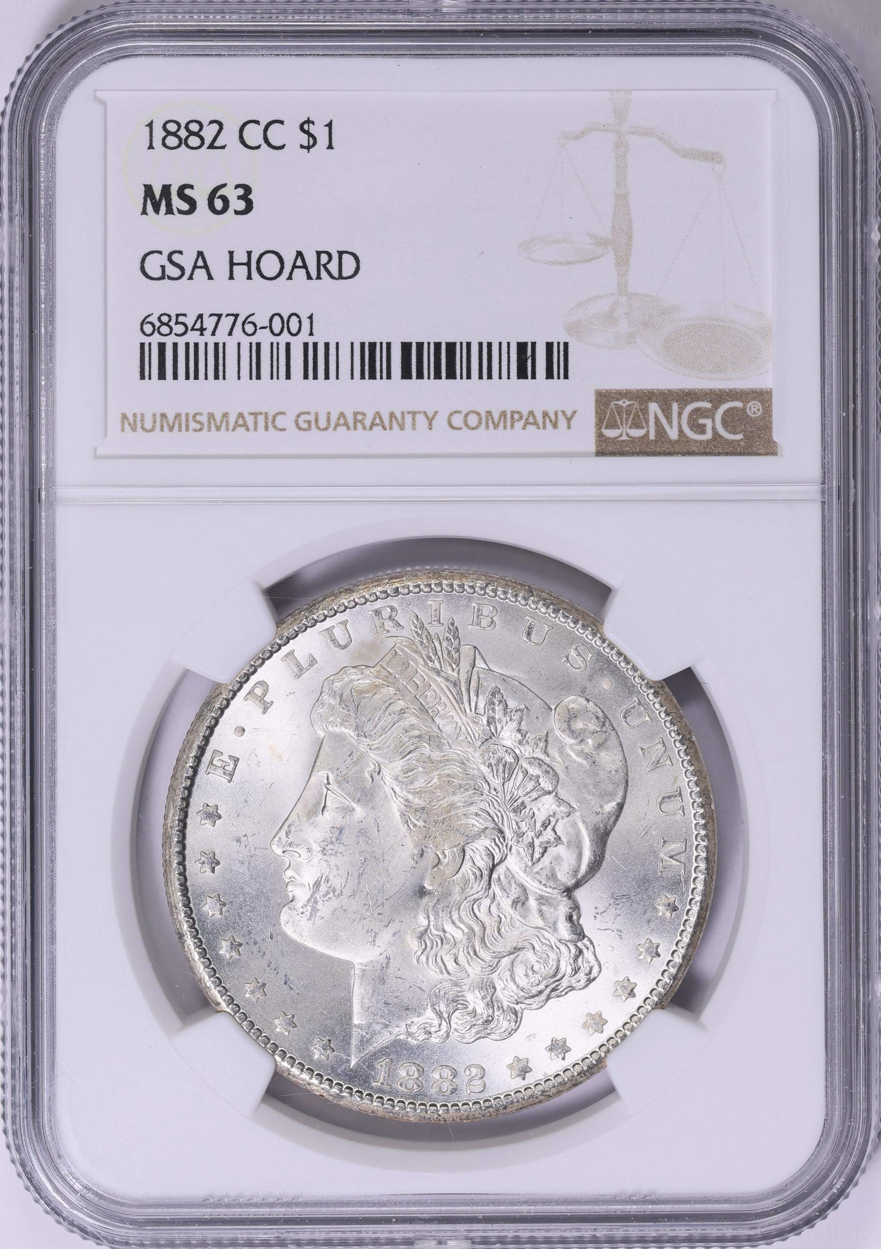 1882-CC Morgan Silver Dollar GSA Hoard NGC MS-63 (Item 1798656) | GreatCollections Coin Auctions