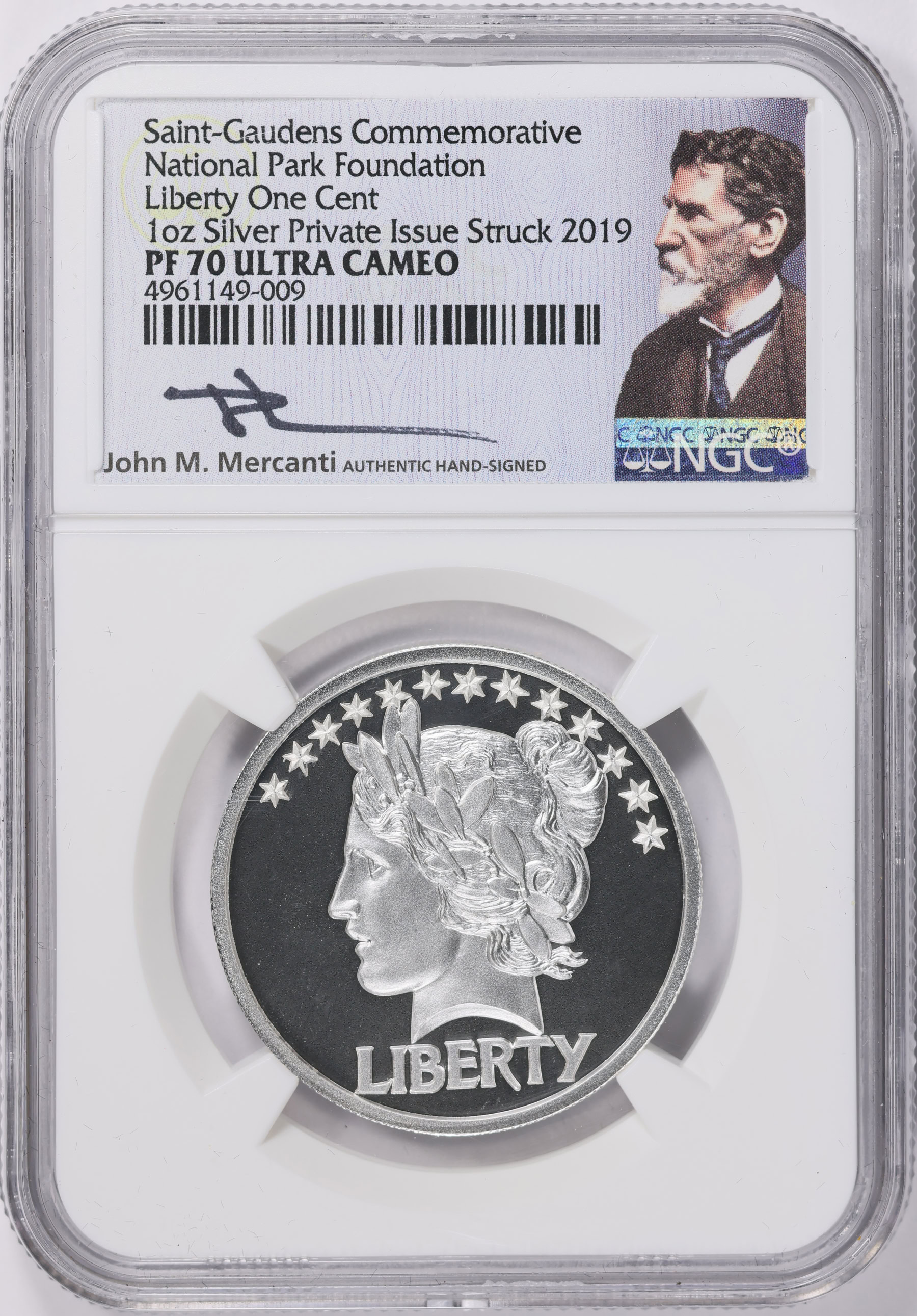 Saint-Gaudens Commemorative National Park Foundation Liberty One Cent ...