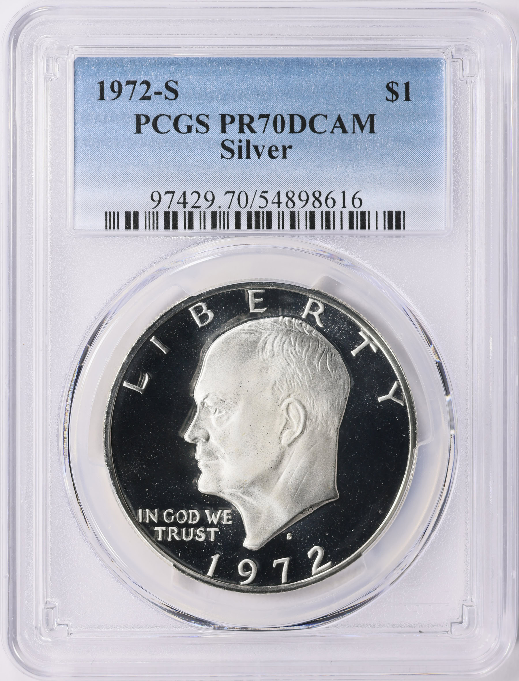 1972-S Eisenhower Dollar Silver PCGS Proof-70 DCAM (Item 1798793) | GreatCollections Coin Auctions