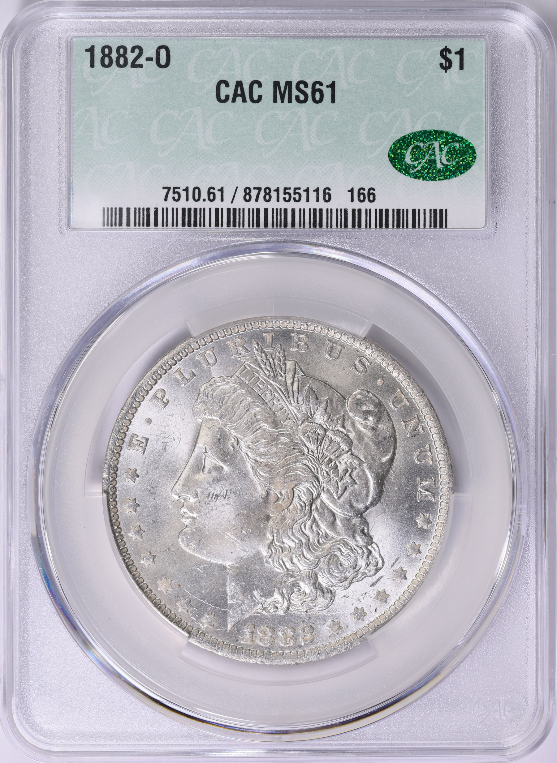 1882-O Morgan Silver Dollar CACG MS-61 (Item 1798816) | GreatCollections Coin Auctions