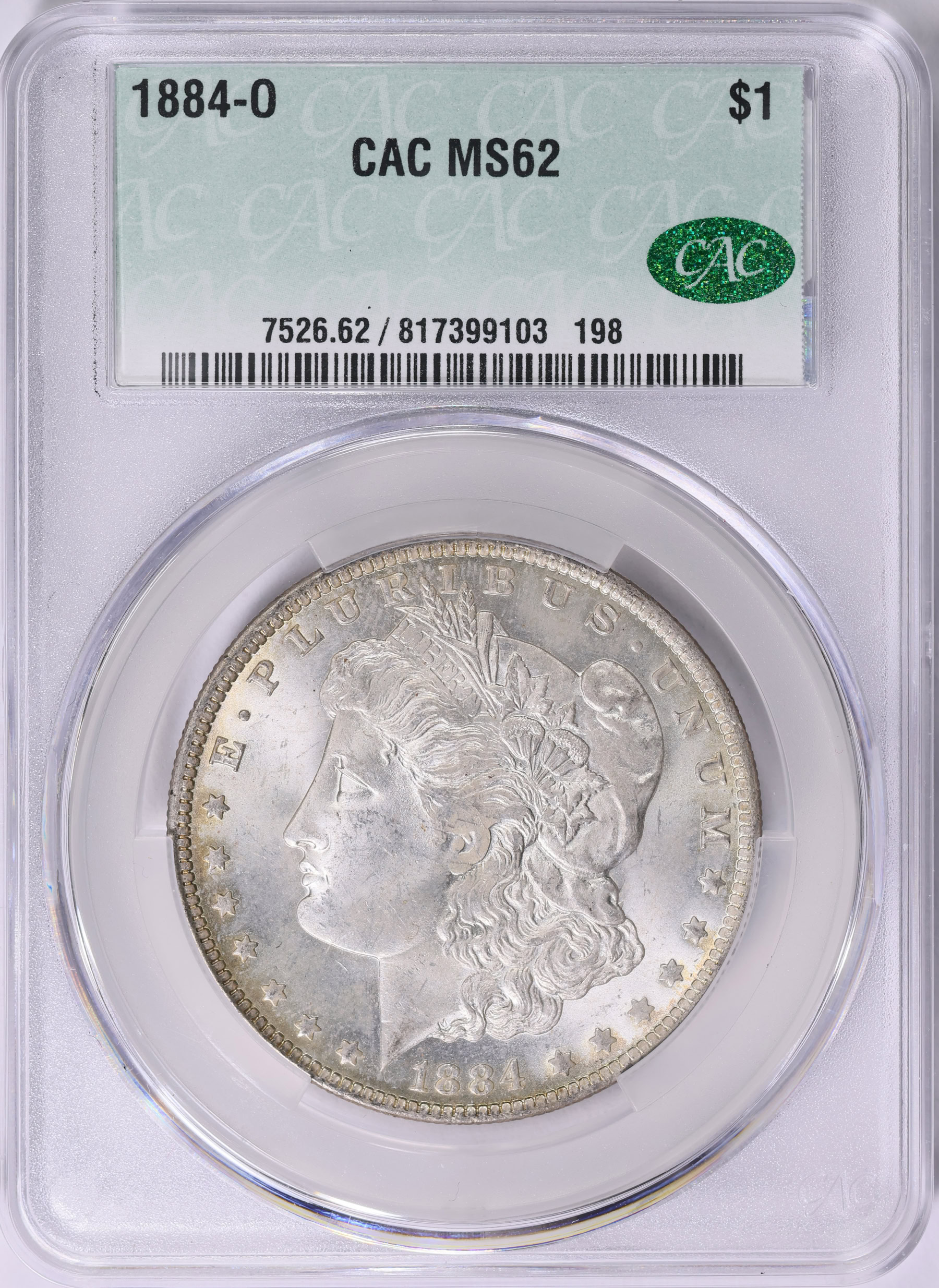 1884-O Morgan Silver Dollar CACG MS-62 (Item 1798831) | GreatCollections Coin Auctions