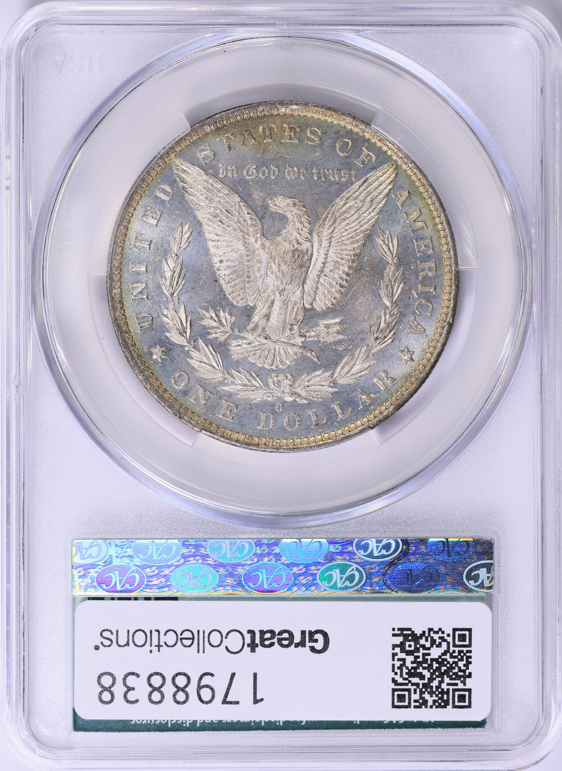 1881-O Morgan Silver Dollar CACG MS-62 (Toned) (Item 1798838) | GreatCollections Coin Auctions
