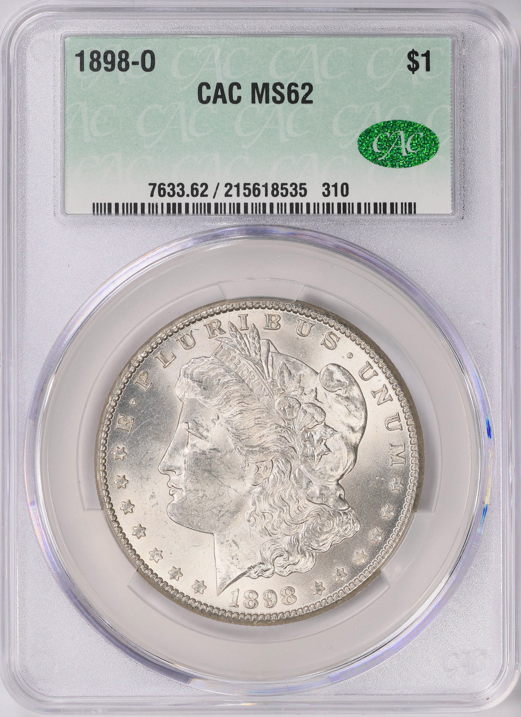 1898-O Morgan Silver Dollar CACG MS-62 (Item 1798849) | GreatCollections Coin Auctions
