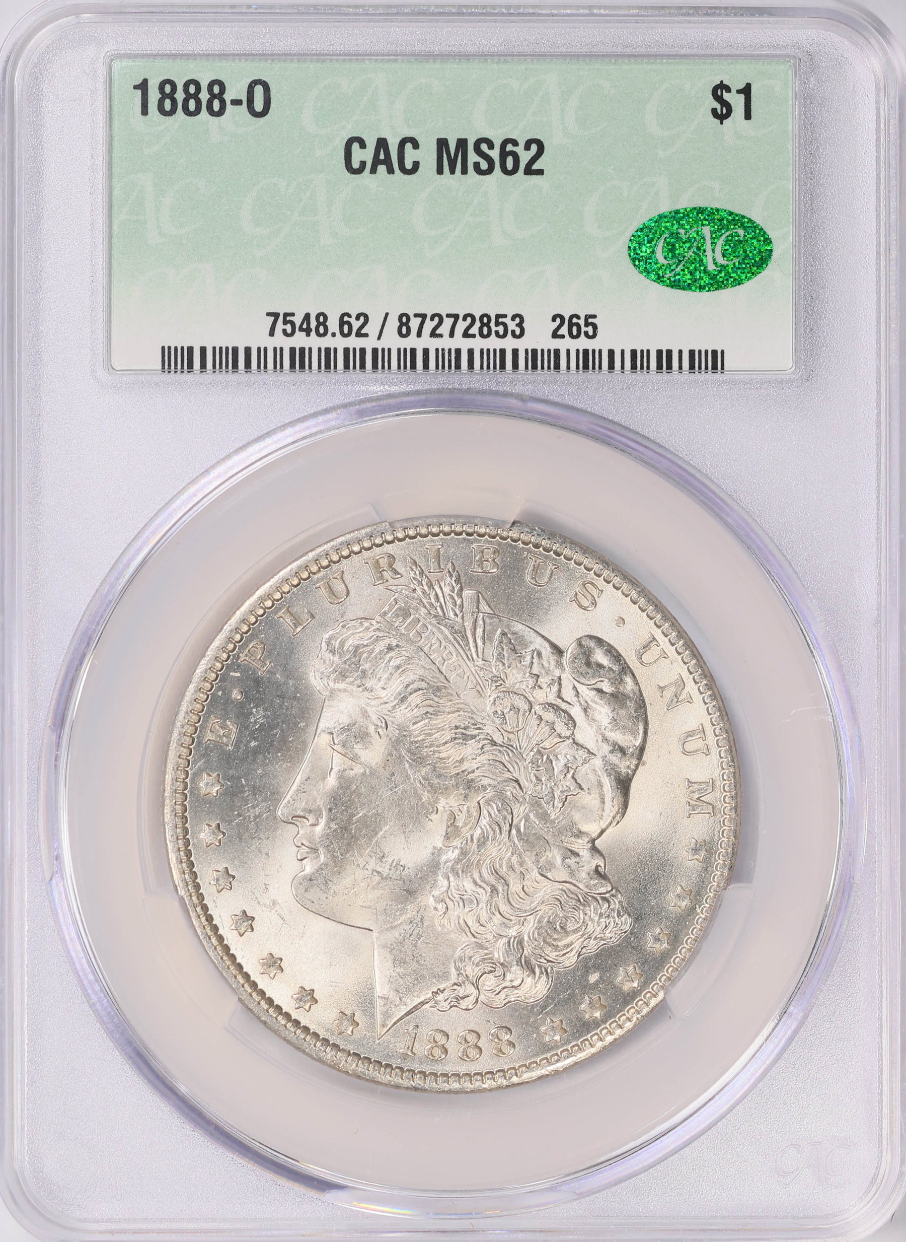 1888-O Morgan Silver Dollar CACG MS-62 (Item 1798853) | GreatCollections Coin Auctions