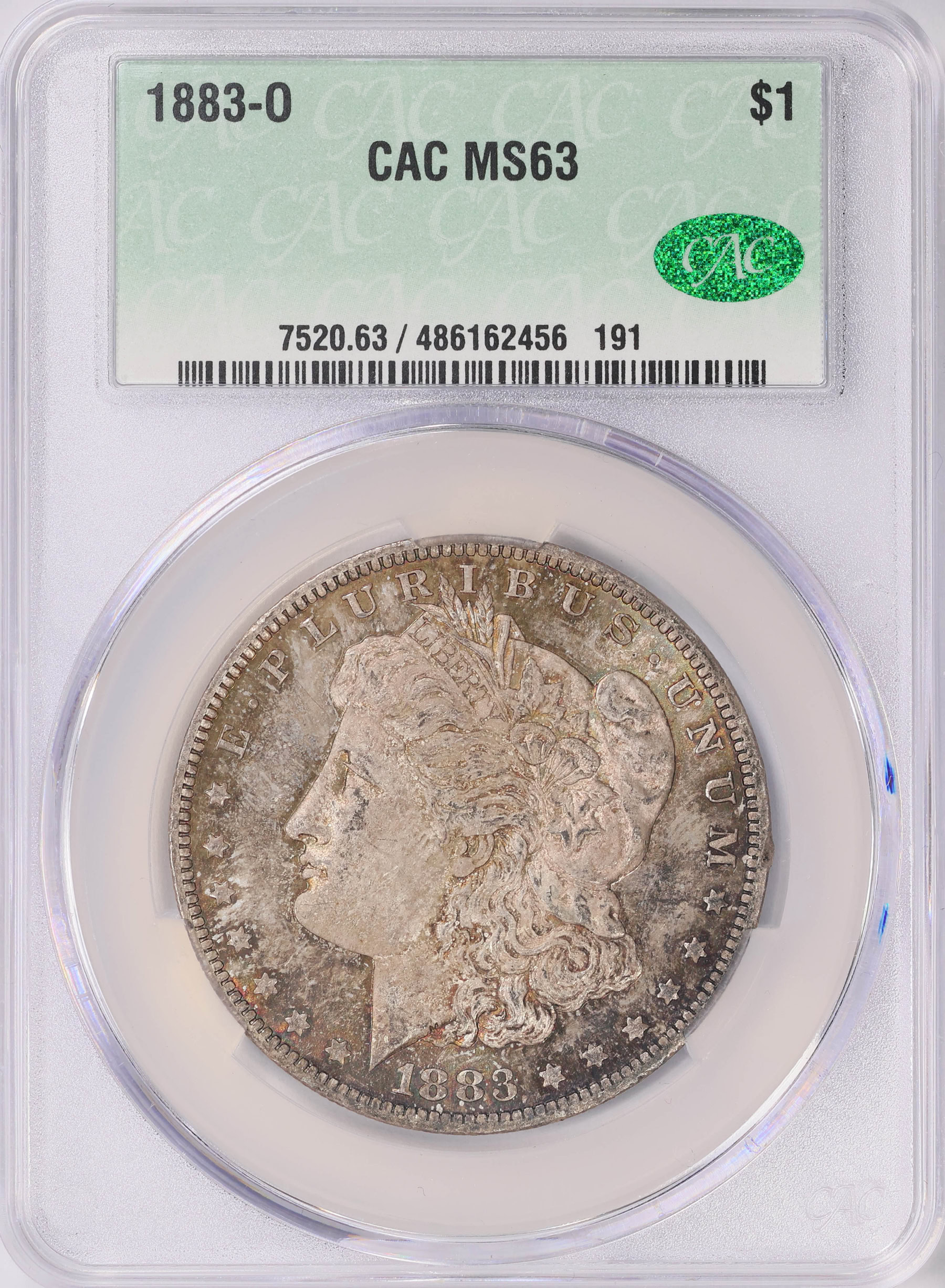 1883-O Morgan Silver Dollar CACG MS-63 (Toned) (Item 1798867) | GreatCollections Coin Auctions