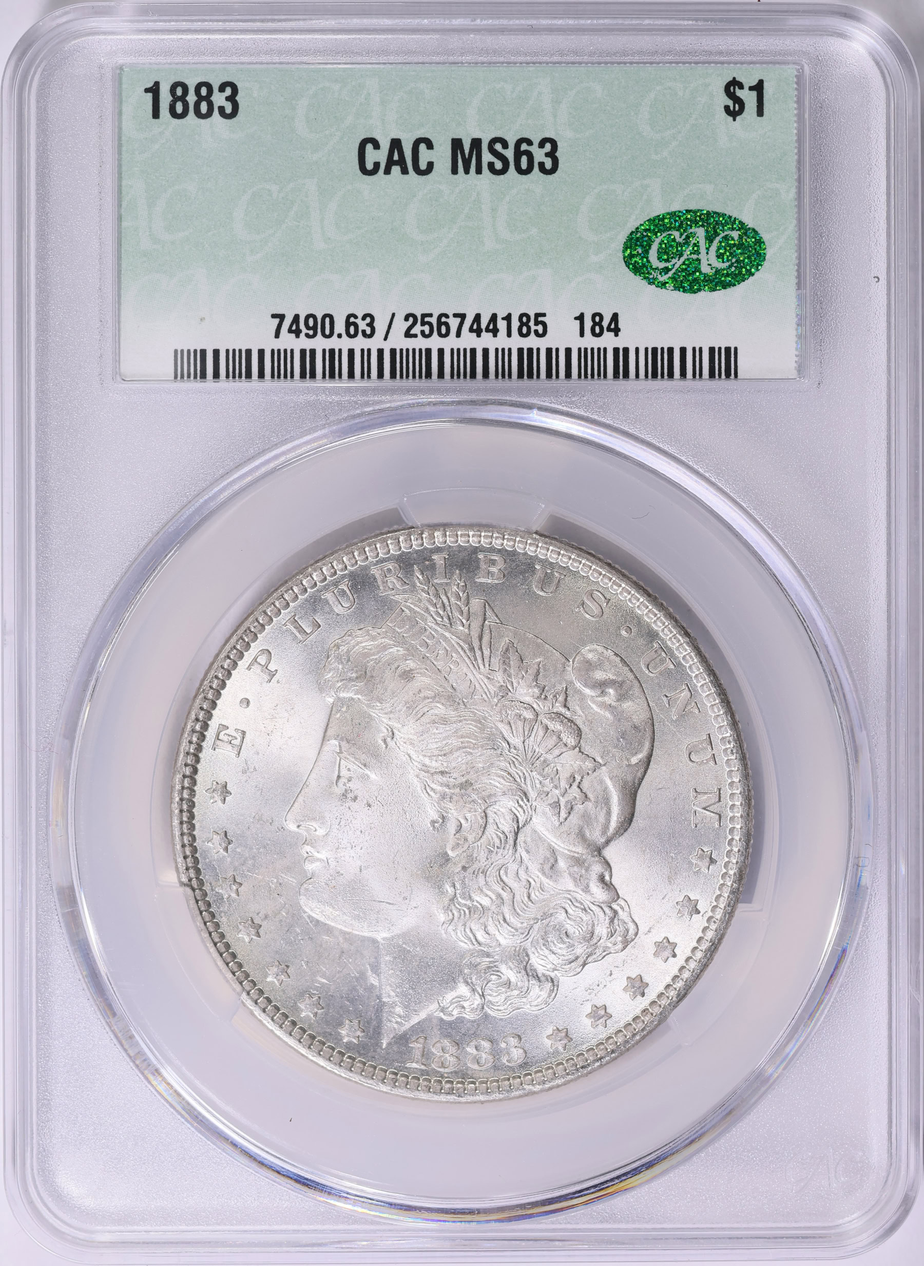 1883 Morgan Silver Dollar CACG MS-63 (Item 1798870) | GreatCollections Coin Auctions