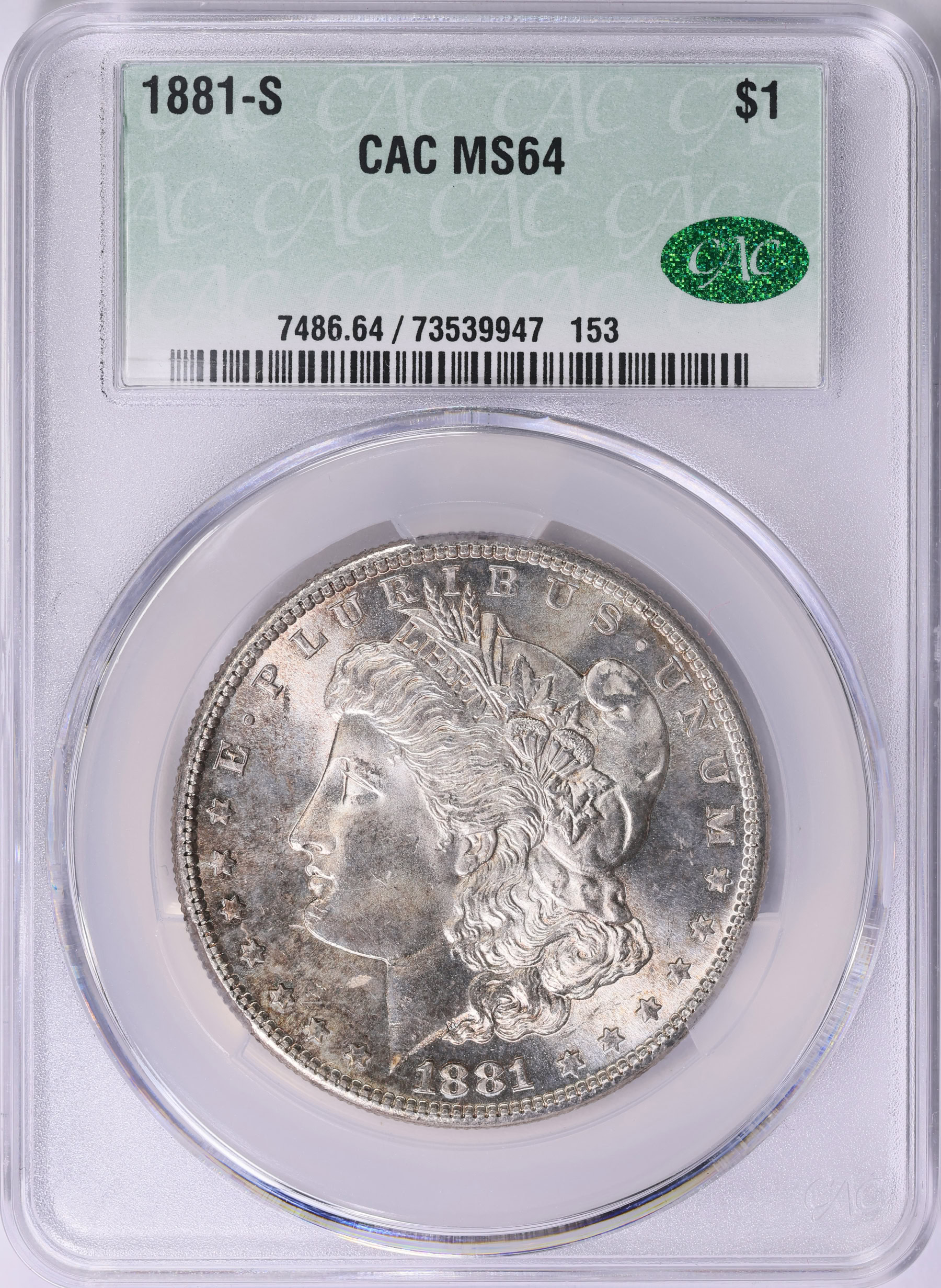 1881-S Morgan Silver Dollar CACG MS-64 (Item 1798872) | GreatCollections Coin Auctions