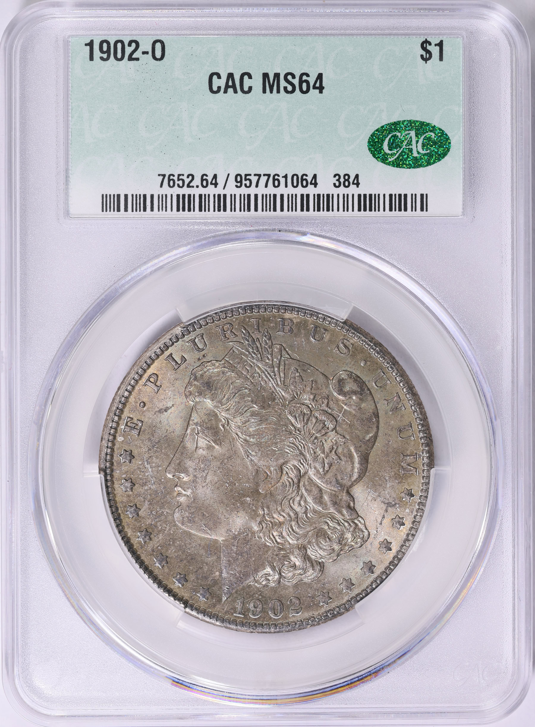 1902-O Morgan Silver Dollar CACG MS-64 (Toned) (Item 1798895) | GreatCollections Coin Auctions