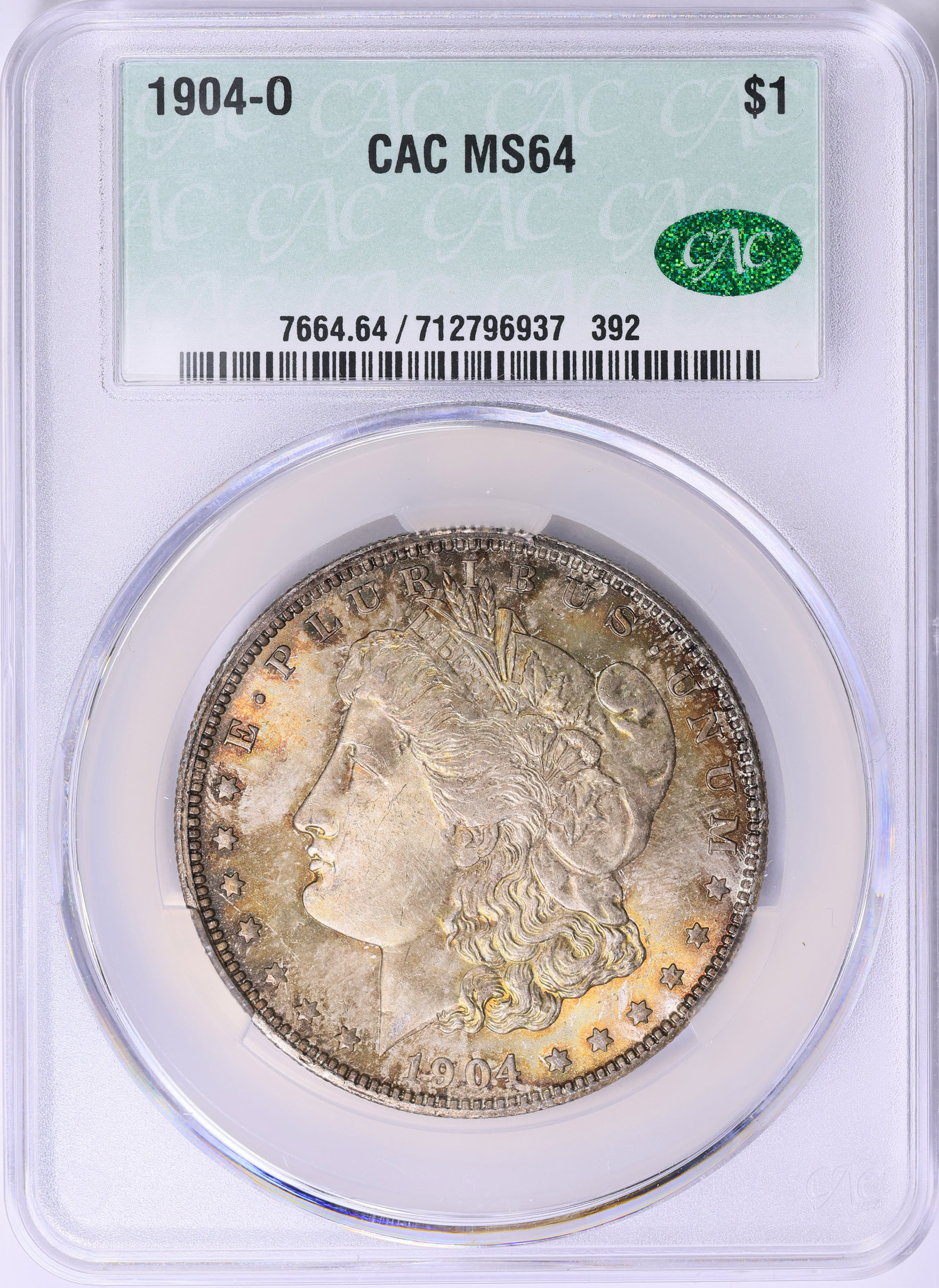 1904-O Morgan Silver Dollar CACG MS-64 (Toned) (Item 1798897) | GreatCollections Coin Auctions