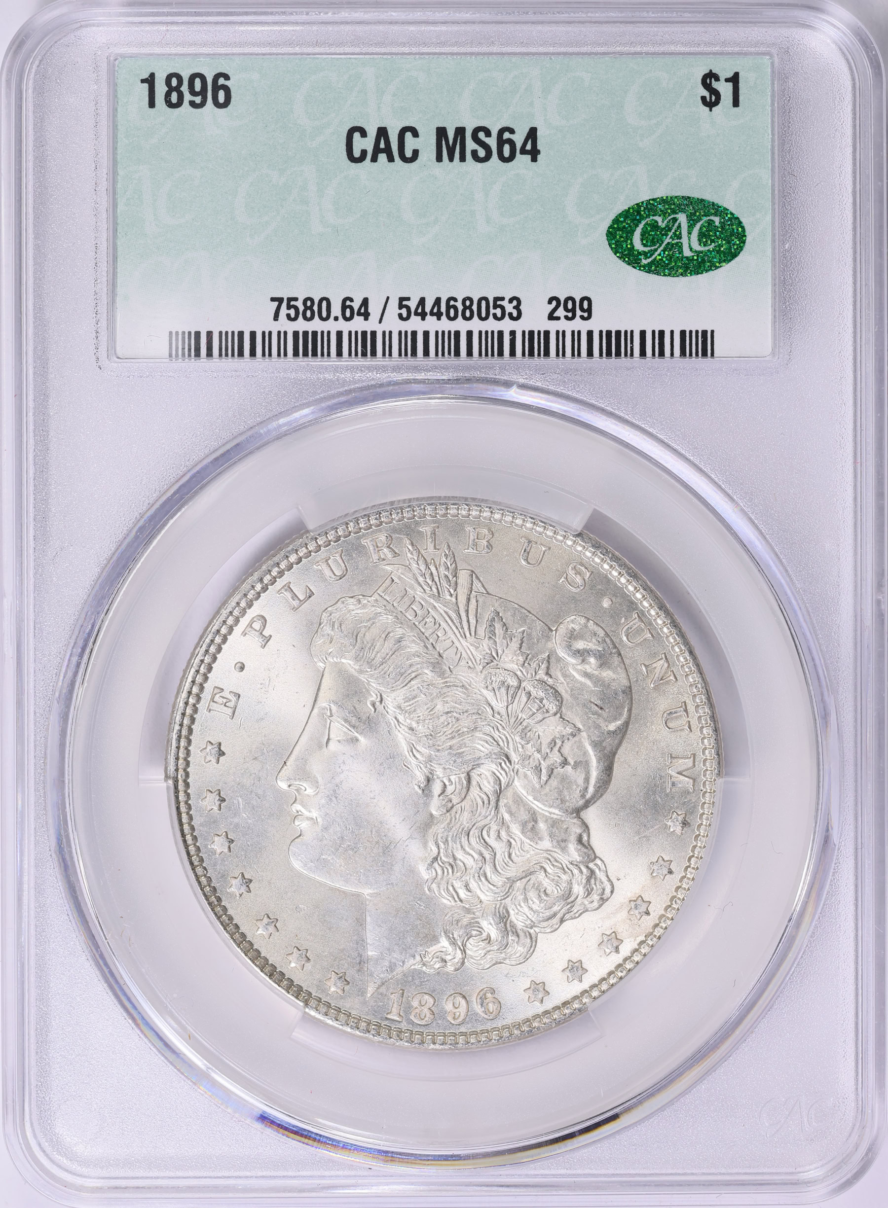 1896 Morgan Silver Dollar CACG MS-64 (Item 1798914) | GreatCollections Coin Auctions