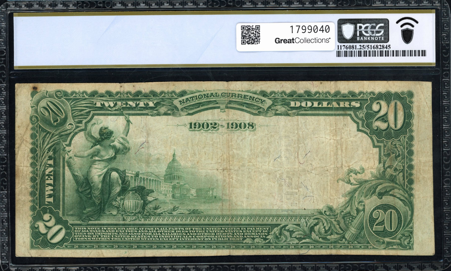 Fr. 644 Alhambra, California 1902 The First National Bank $20 Date Back ...