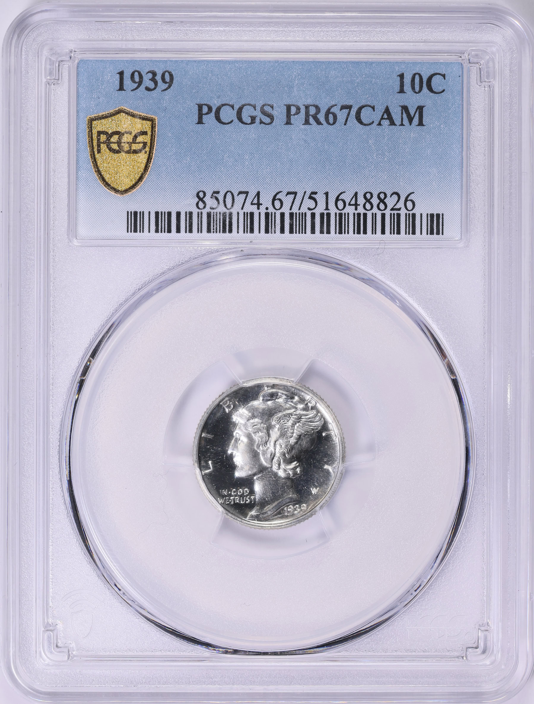 1939 Mercury Dime PCGS Proof-67 CAMEO (Item 1799095) | GreatCollections Coin Auctions