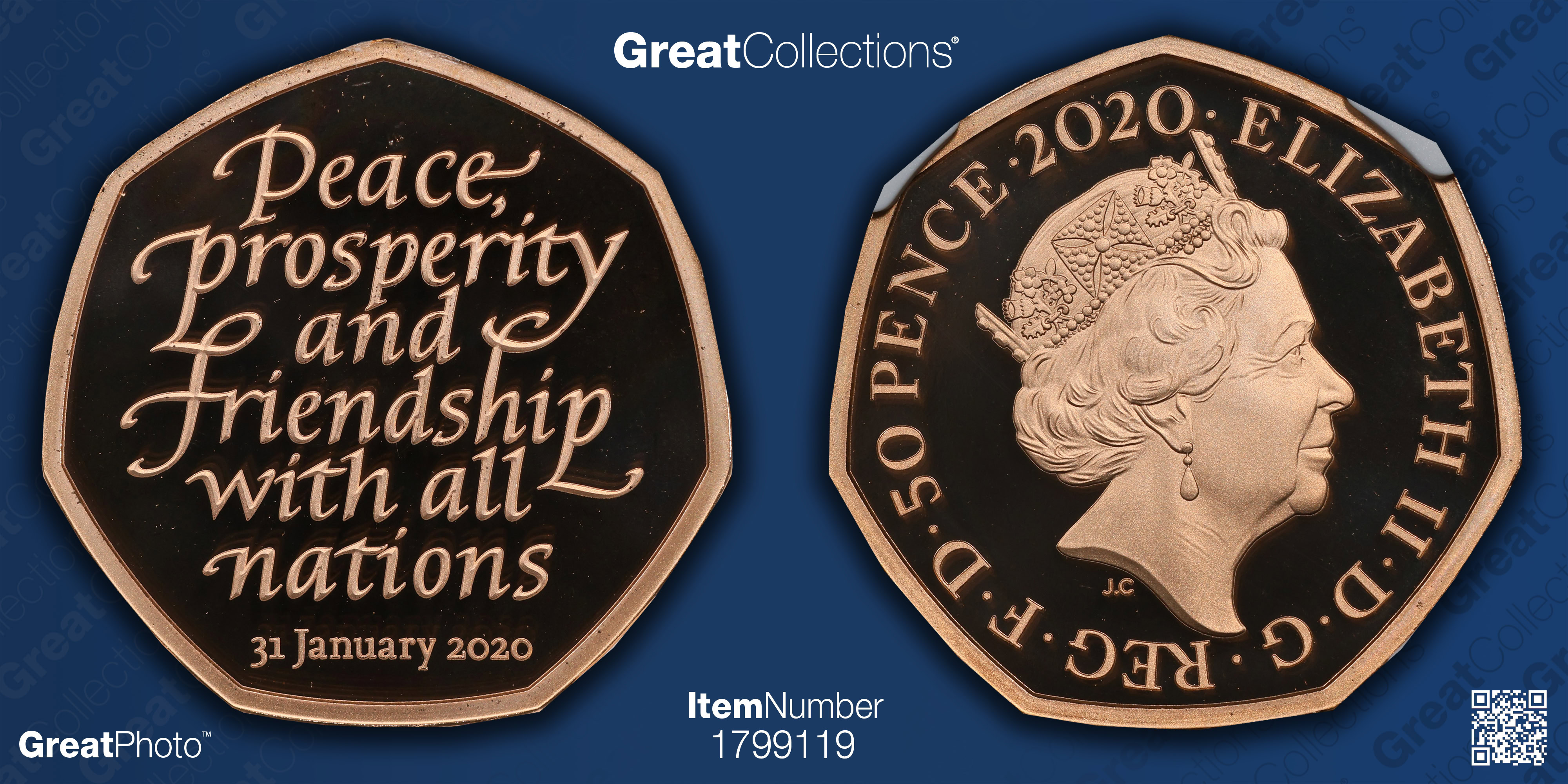 Great Britain 2020 Gold 50 Pence Piedfort Withdrawal From the EU Early ...