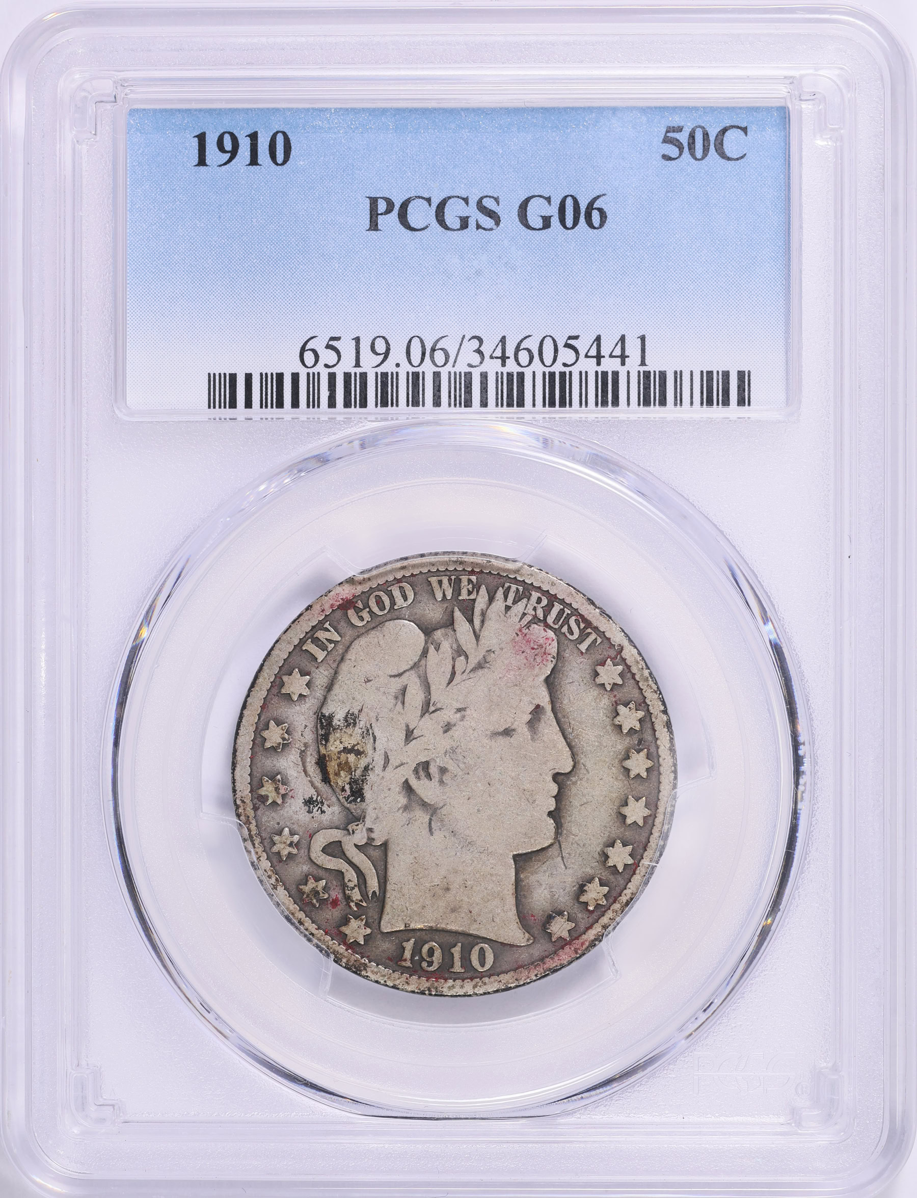 1910 Barber Half Dollar PCGS G-06 (Item 1799245) | GreatCollections Coin Auctions