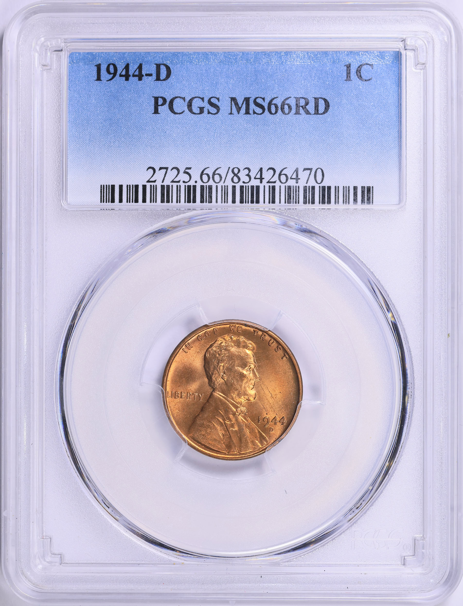 1944-D Lincoln Cent PCGS MS-66 RD (Item 1799261) | GreatCollections Coin Auctions