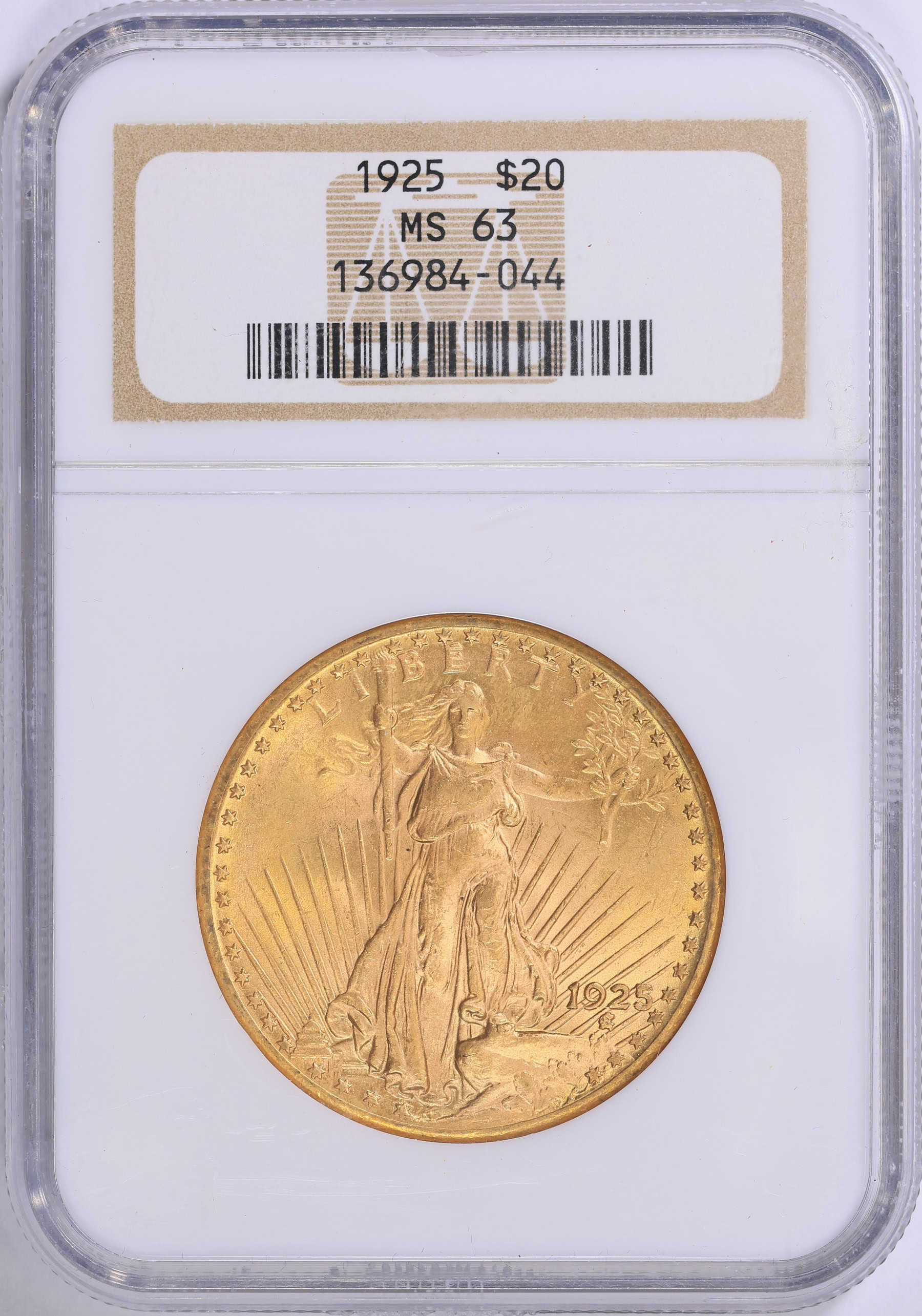 1925 Saint-Gaudens Gold Double Eagle NGC MS-63 (Item 1799343) | GreatCollections Coin Auctions