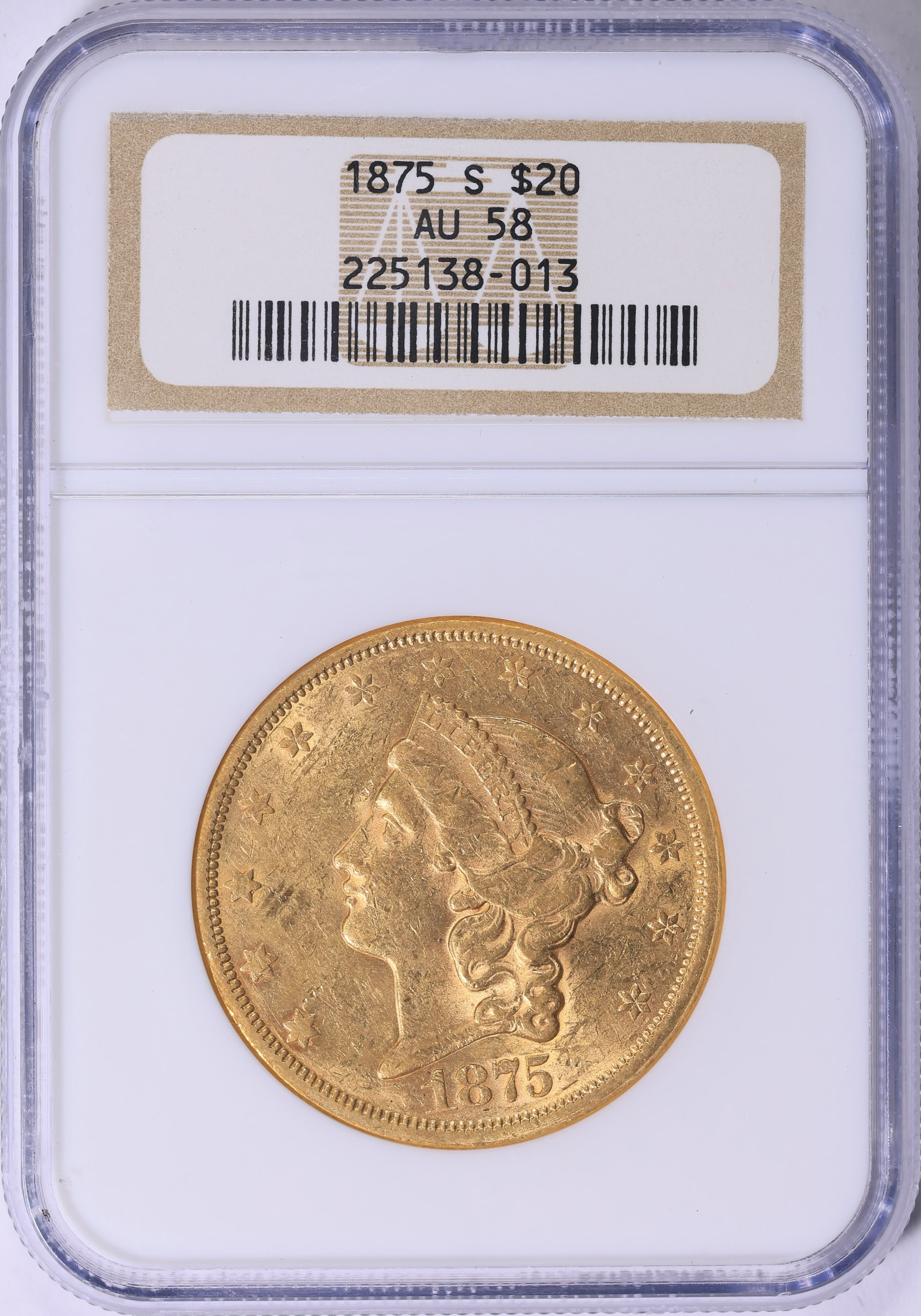 1875-S Liberty Gold Double Eagle NGC AU-58 (Item 1799344) | GreatCollections Coin Auctions