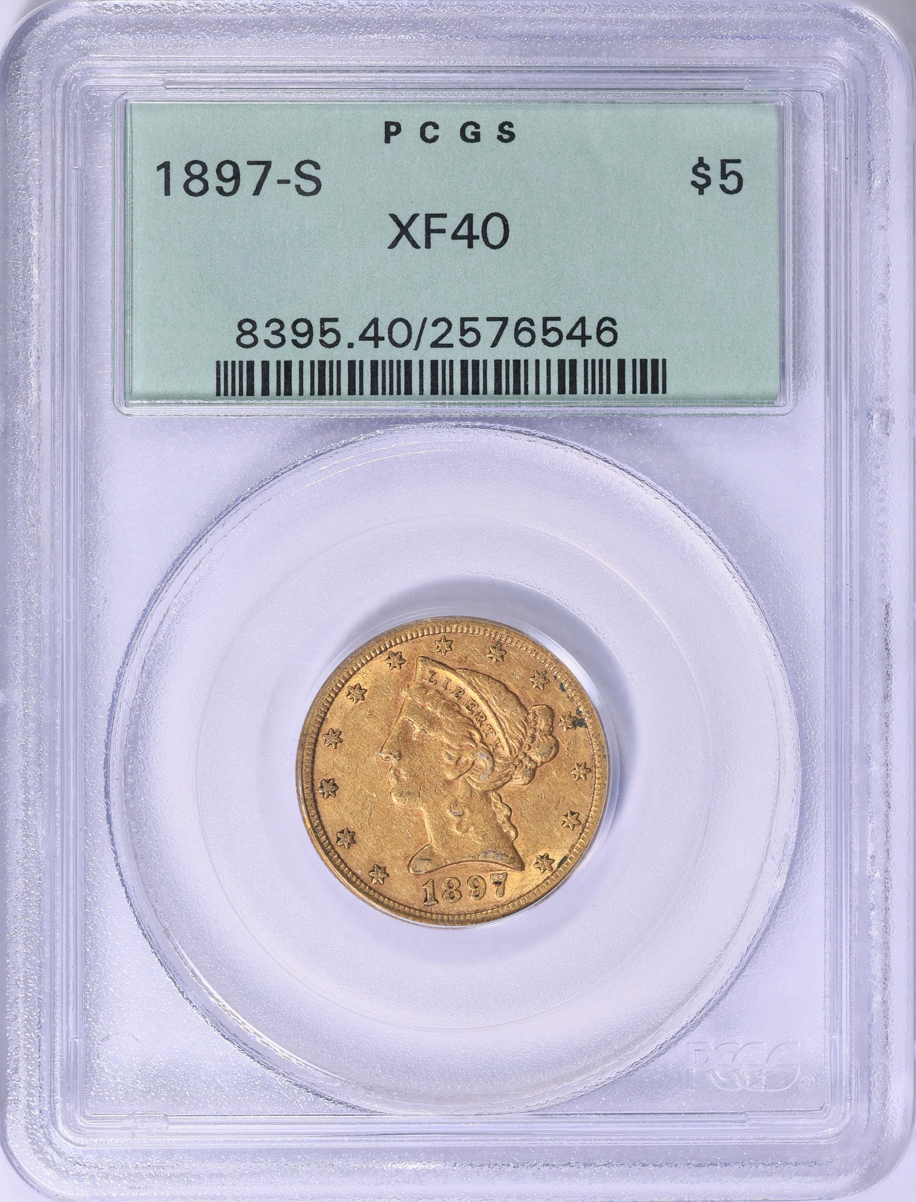 1897-S Liberty Gold Half Eagle PCGS XF-40 OGH (Item 1799361) | GreatCollections Coin Auctions