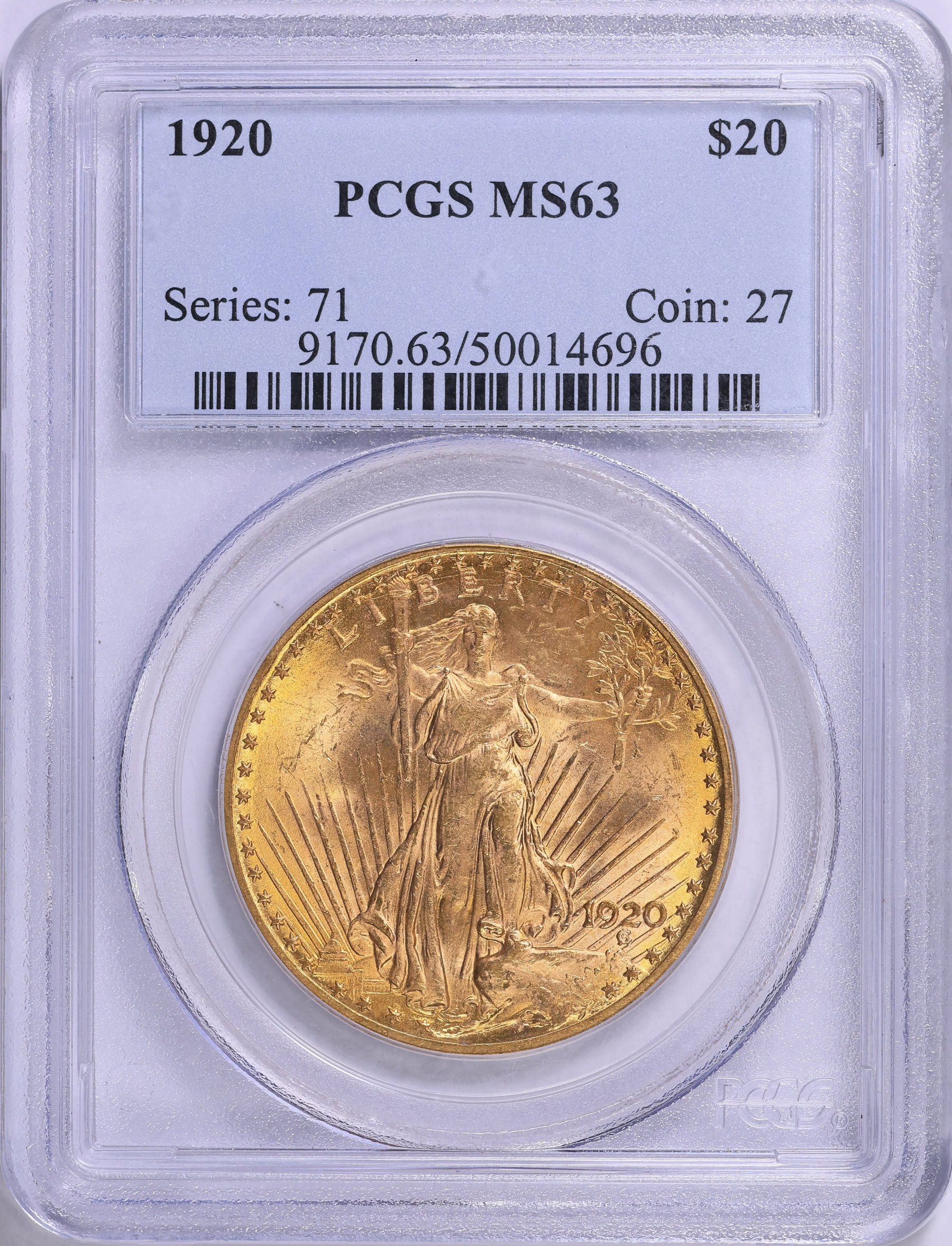1920 Saint-Gaudens Gold Double Eagle PCGS MS-63 (Item 1799382 ...