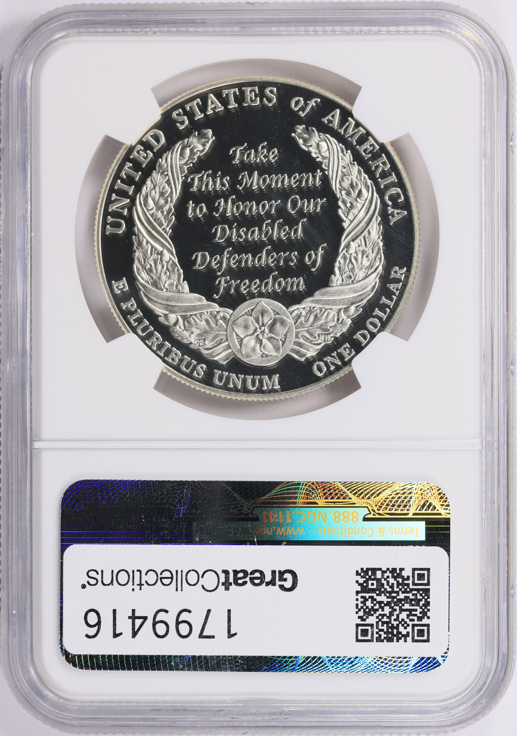 2010-W American Veterans Disabled for Life Silver Dollar NGC Proof-70 ...