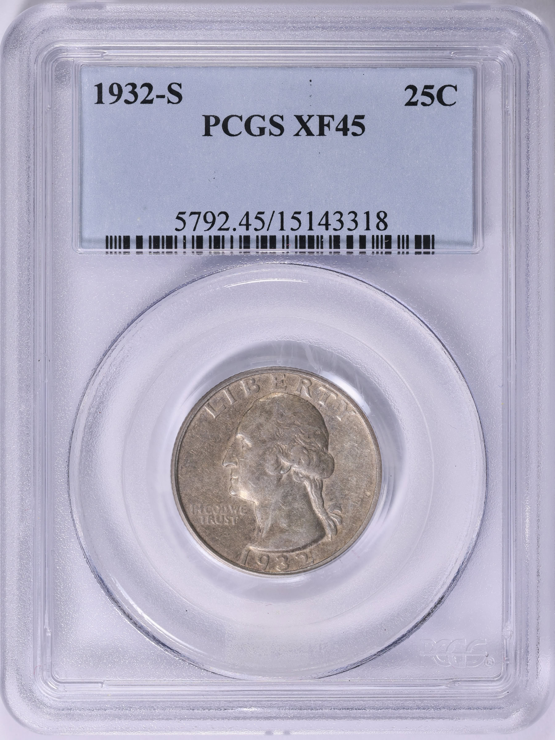 1932-S Washington Quarter PCGS XF-45 (Item 1799434) | GreatCollections Coin Auctions