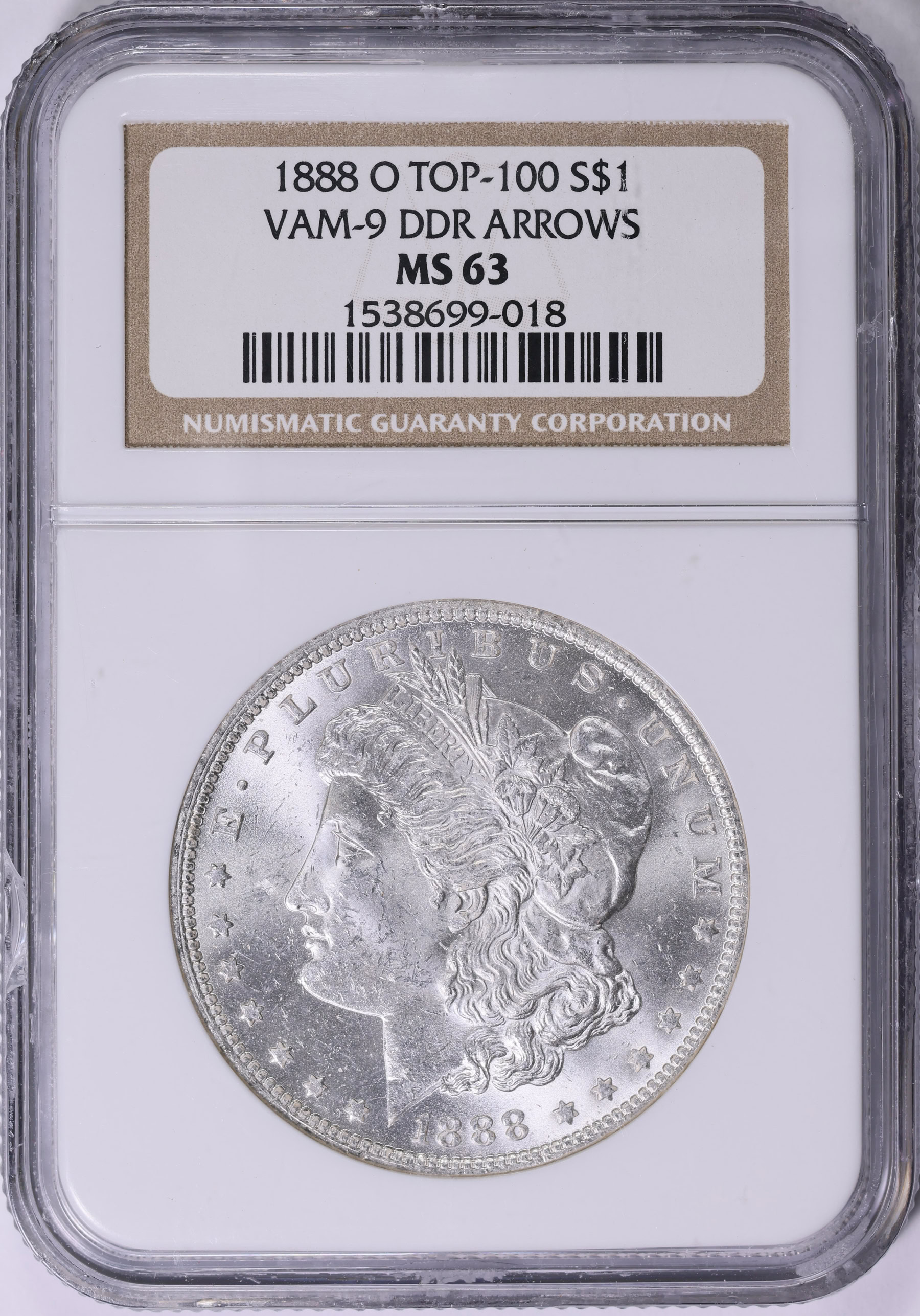 1888-O Morgan Silver Dollar DDR Arrows VAM-9 Top 100 NGC MS-63 (Item 1799462) | GreatCollections ...