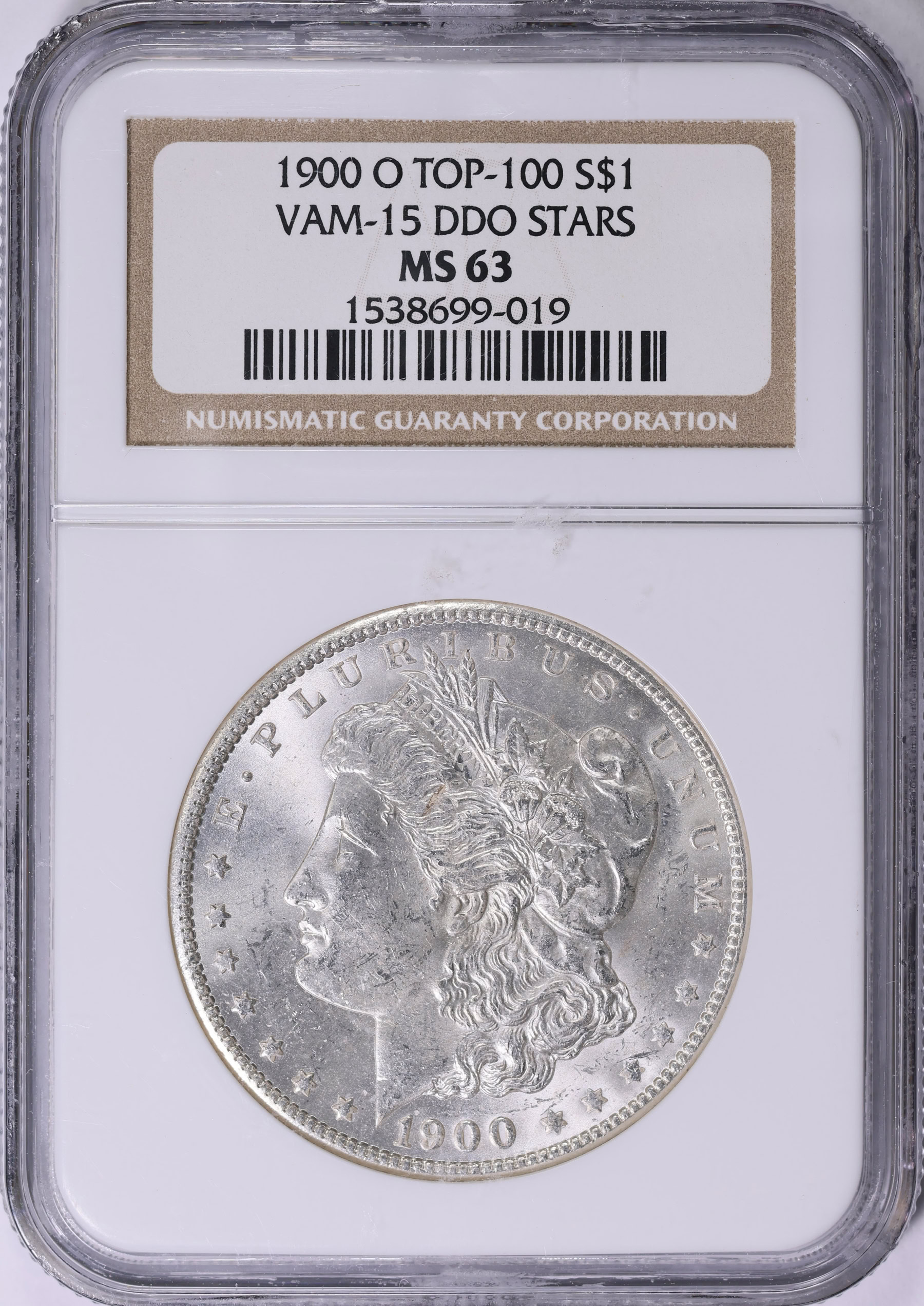 1900-O Morgan Silver Dollar DDO Stars VAM-15 Top 100 NGC MS-63 (Item 1799469) | GreatCollections ...