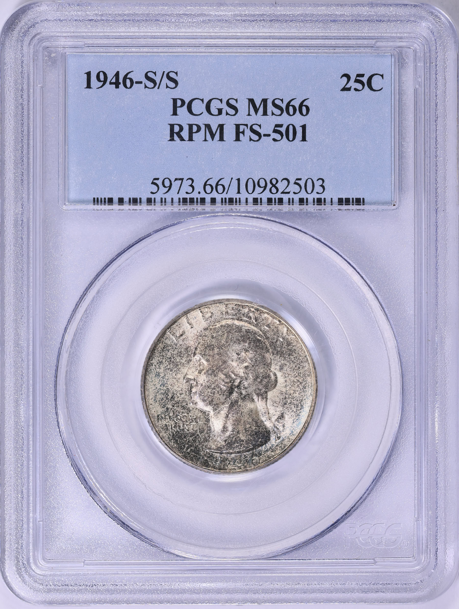 1946-S/S Washington Quarter Repunched Mintmark FS-501 PCGS MS-66 (Toned) (Item 1799474 ...