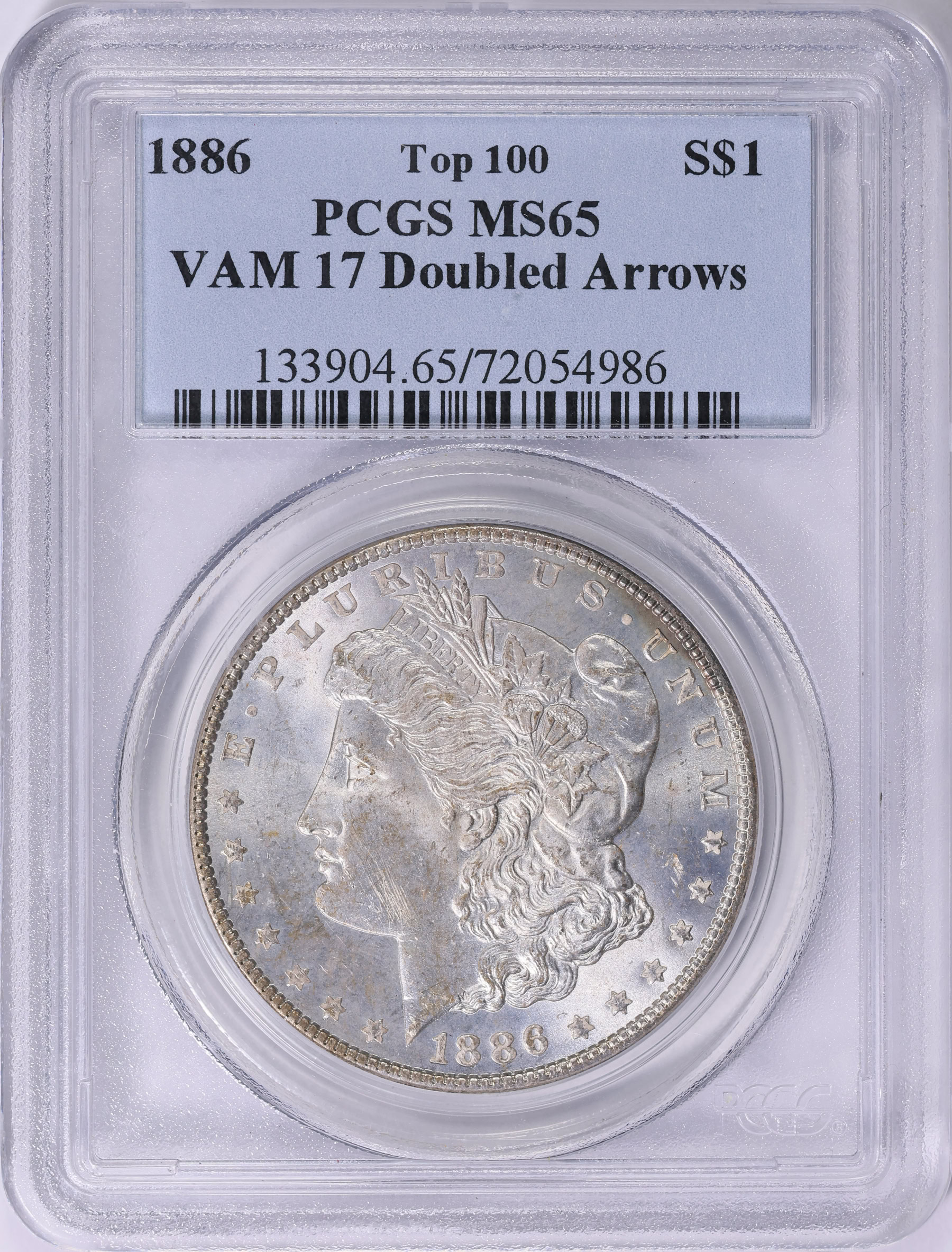 1886 Morgan Silver Dollar Doubled Arrows VAM-17 Top 100 PCGS MS-65 (Item 1799475 ...