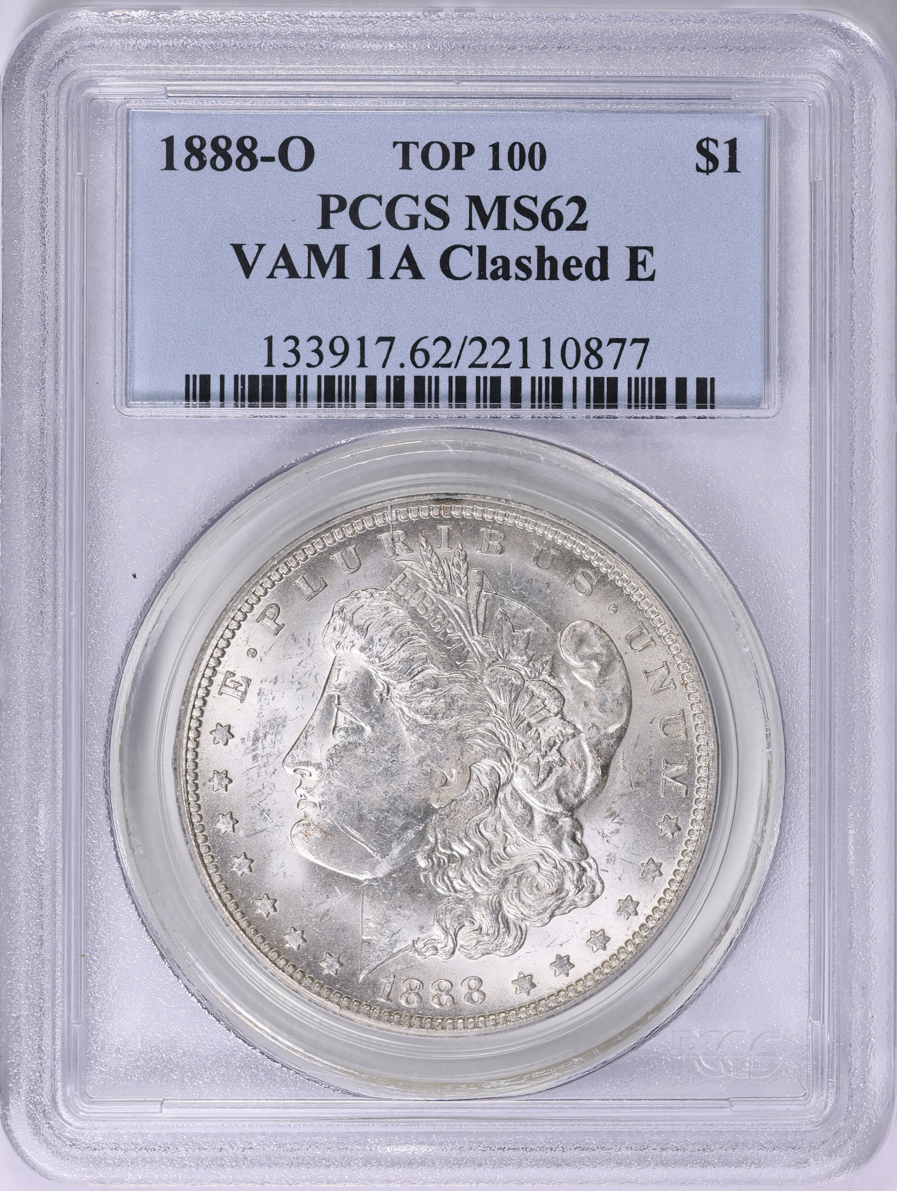 1888-O Morgan Silver Dollar Clashed E VAM-1A Top 100 PCGS MS-62 (Item 1799486 ...