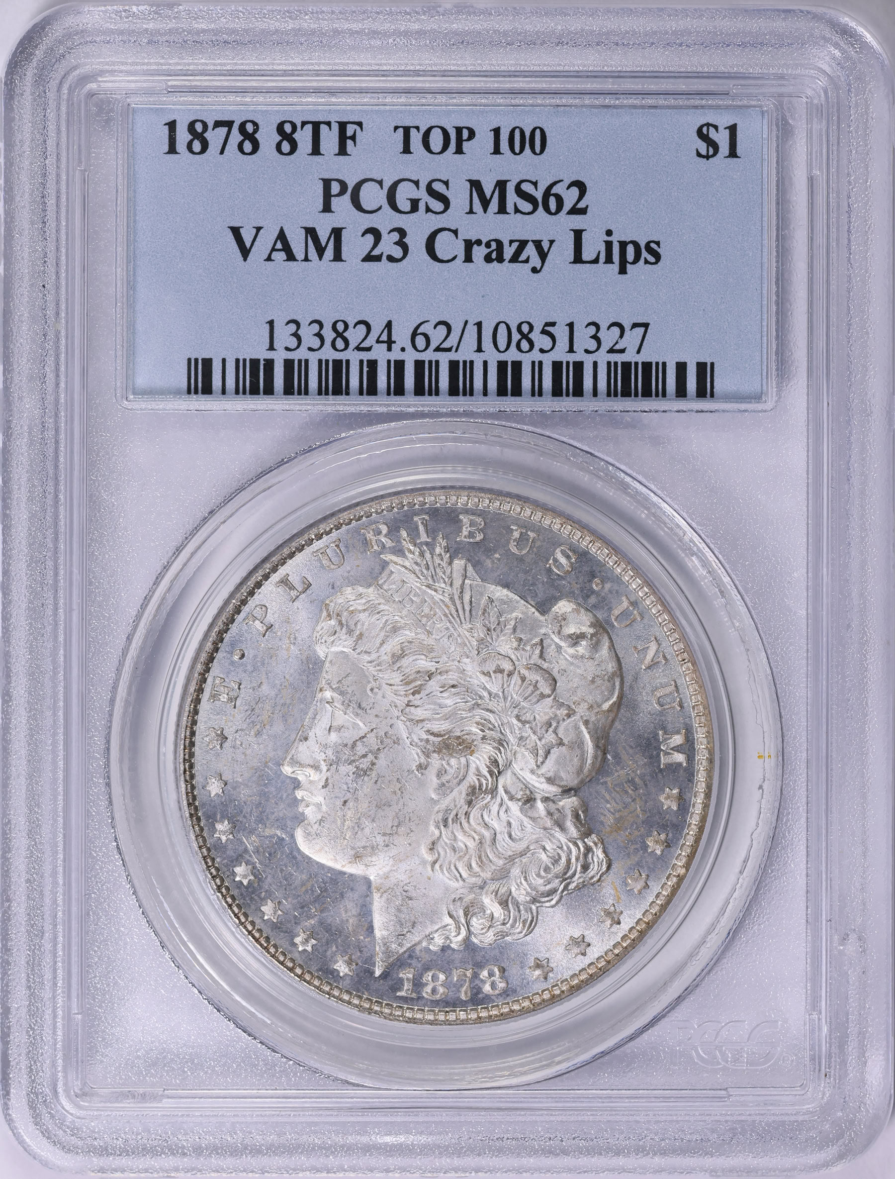 1878 8TF Morgan Silver Dollar Crazy Lips VAM-23 Top 100 PCGS MS-62 (Item 1799495 ...