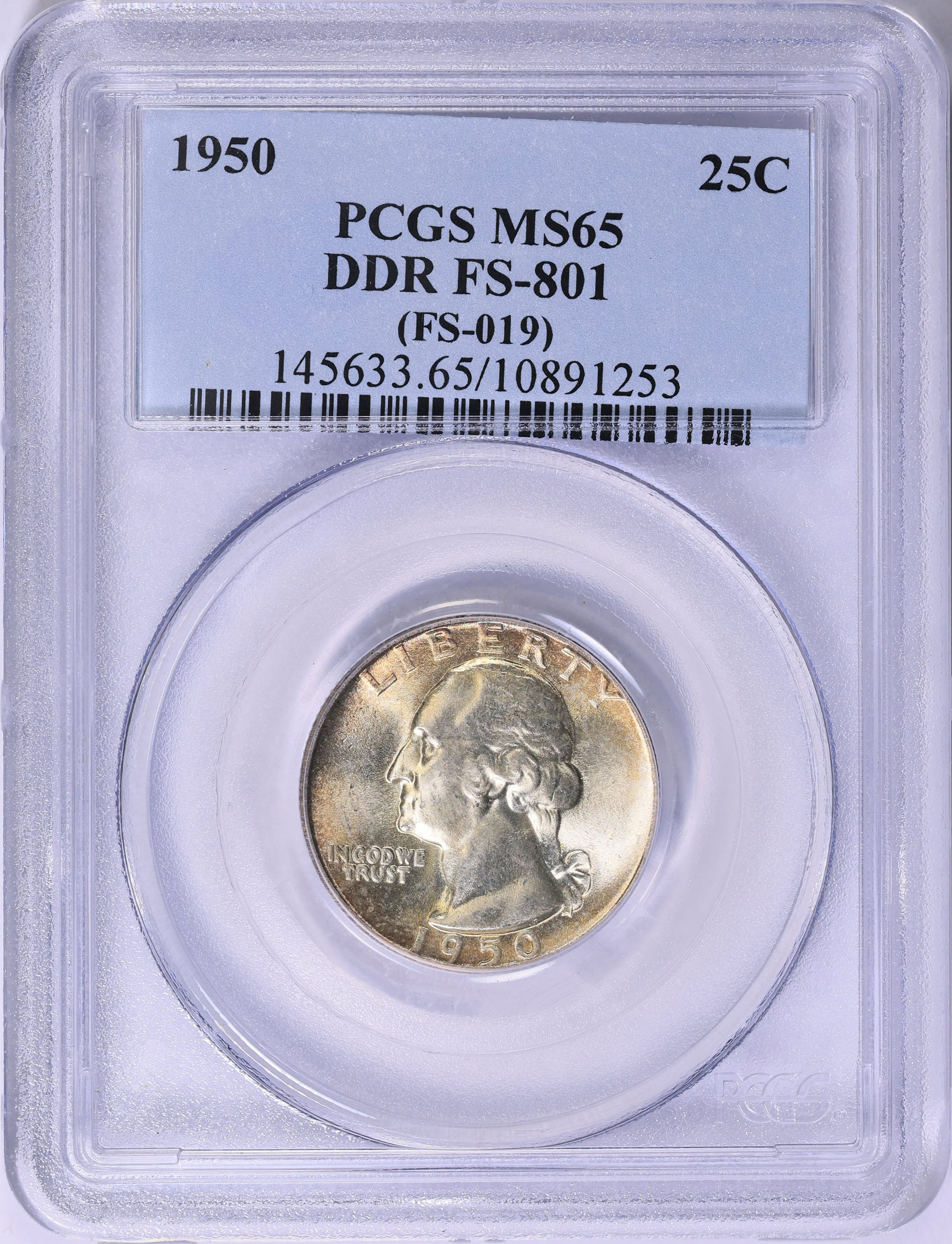 1950 Washington Quarter Doubled Die Reverse FS-801 (FS-019) PCGS MS-65 ...