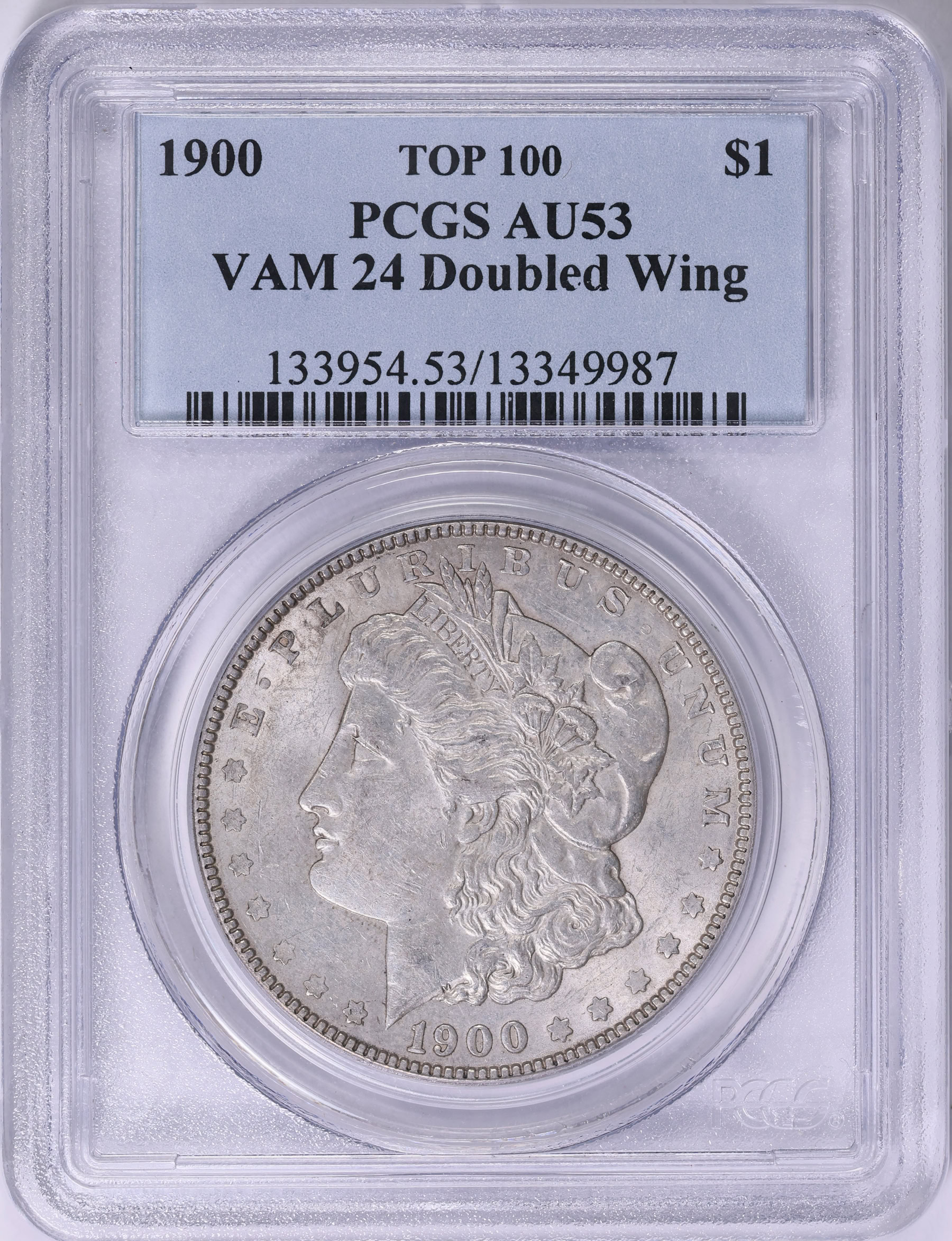 1900 Morgan Silver Dollar Doubled Wing VAM-24 Top 100 PCGS AU-53 (Item 1799504 ...