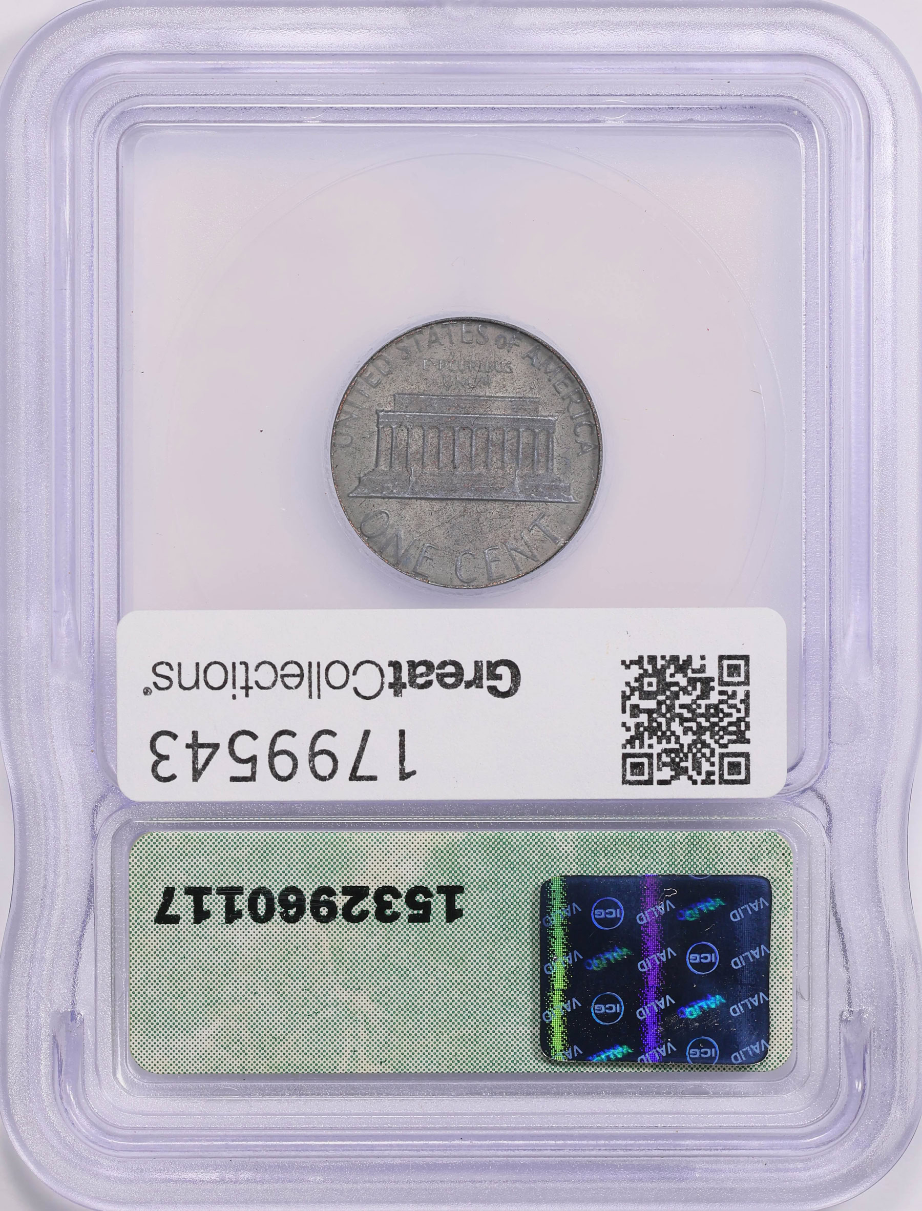 Mint Error 1985-D Lincoln Cent Struck Unplated Planchet Zinc CONECA ICG ...