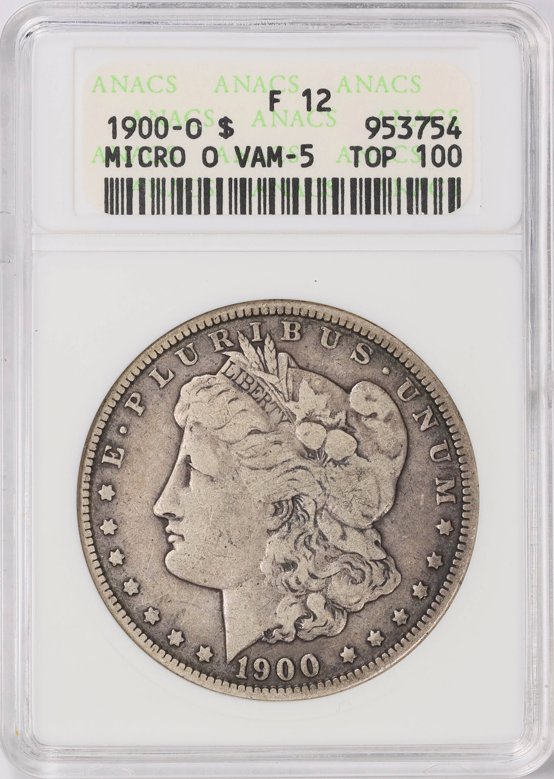 1900-O Morgan Silver Dollar Micro O VAM-5 Top 100 ANACS F-12 OH (Item 1799599 ...