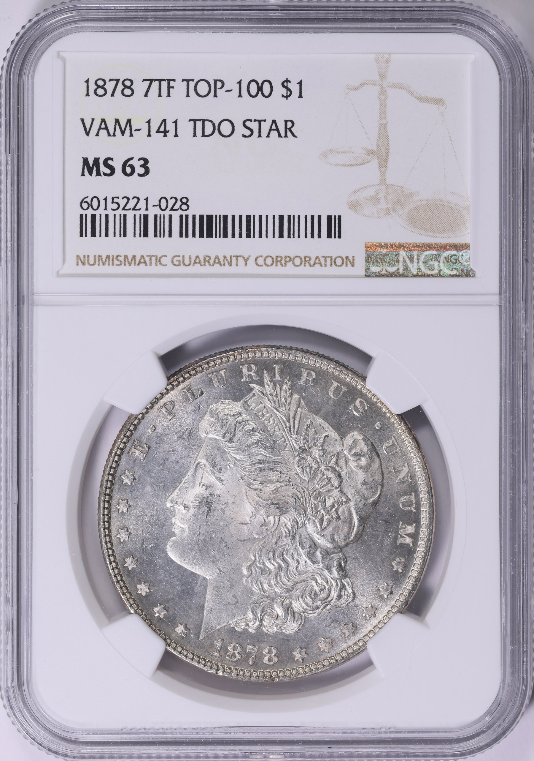 1878 7TF Morgan Silver Dollar TDO Star VAM-141 Top 100 NGC MS-63 (Item 1799741 ...